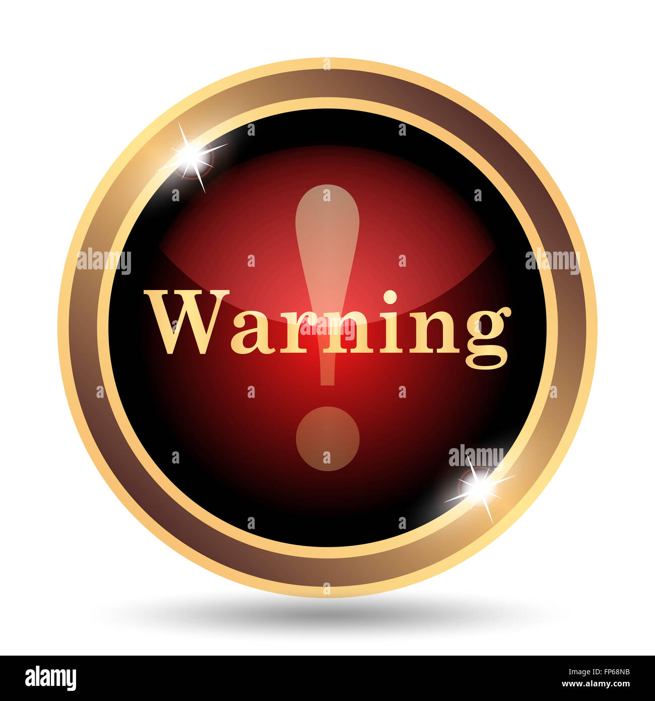 Warning icon. Internet button on white background Stock Photo - Alamy