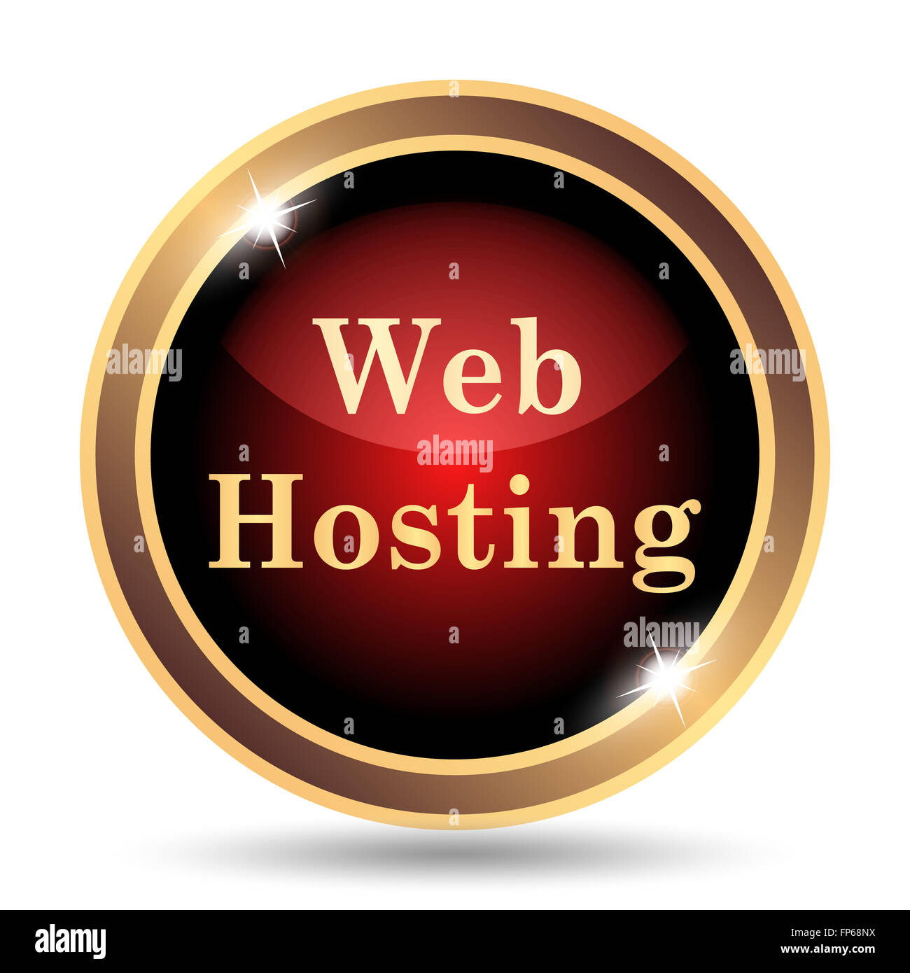 Web hosting icon. Internet button on white background Stock Photo - Alamy