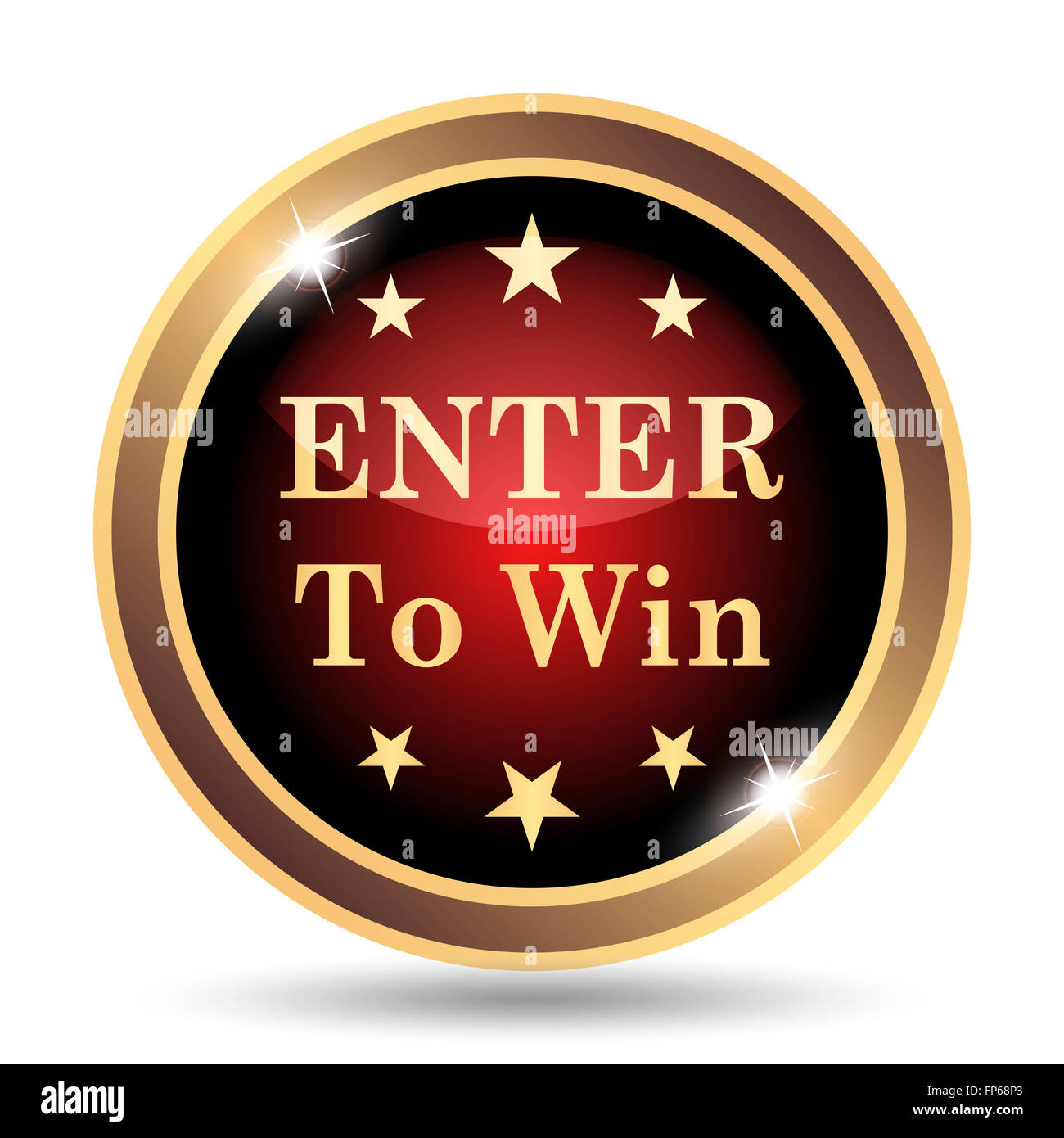 Enter to win icon. Internet button on white background Stock Photo - Alamy
