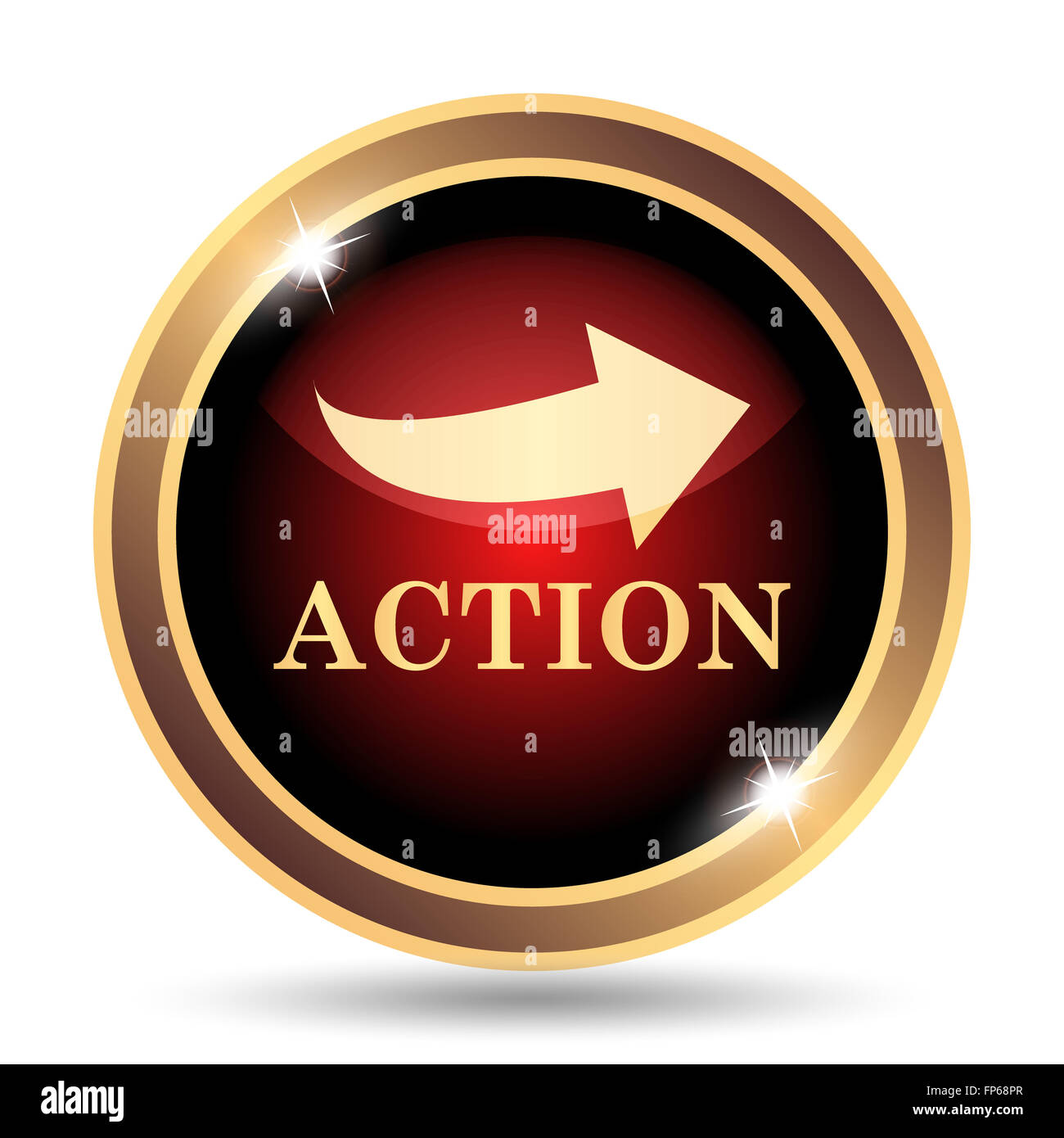Action icon. Internet button on white background Stock Photo - Alamy