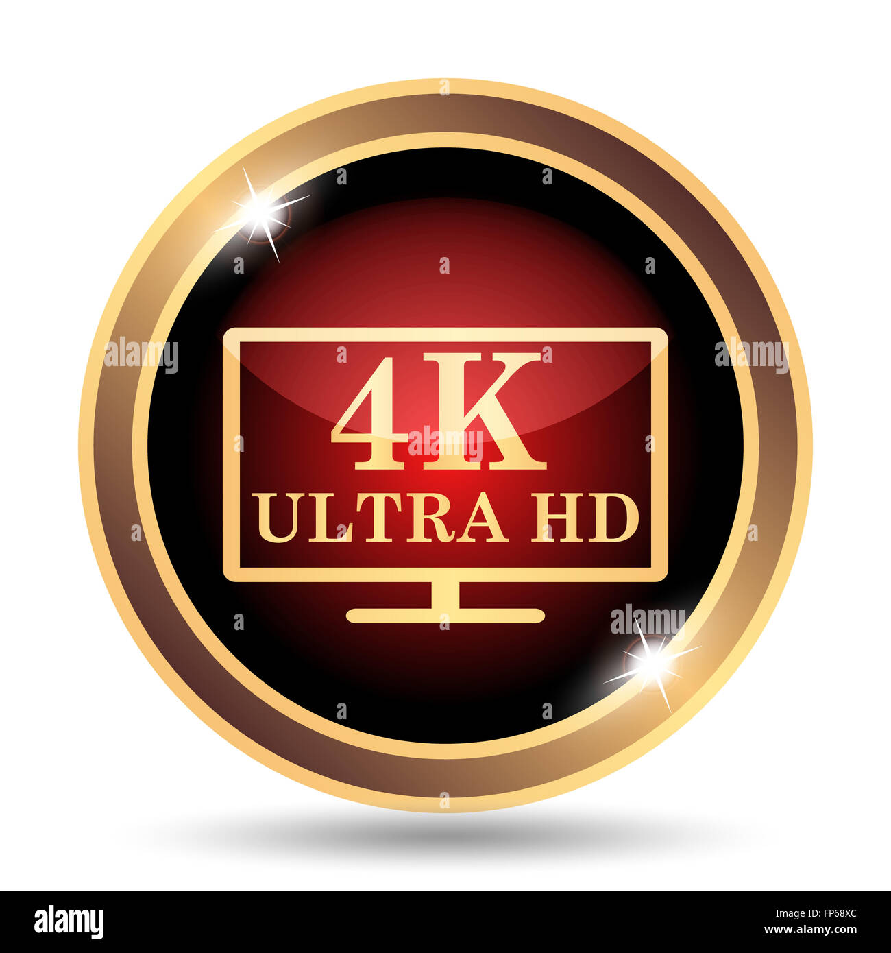 4K ultra HD icon. Internet button on white background Stock Photo - Alamy