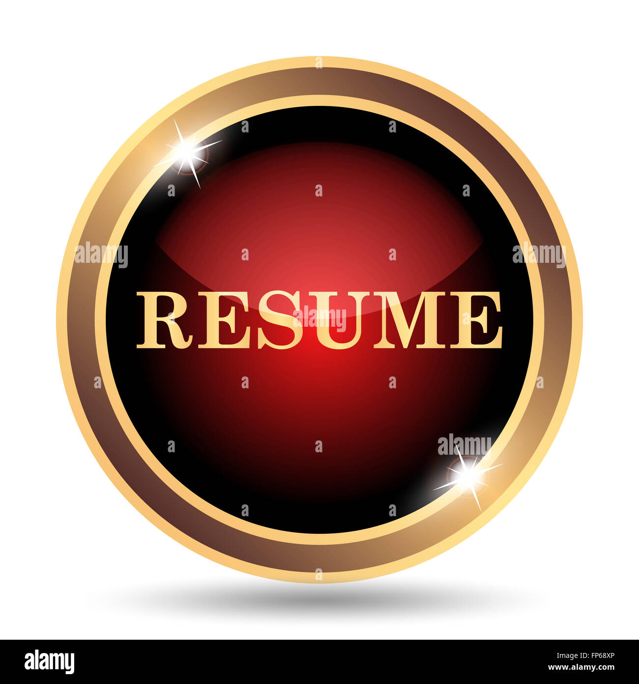 Resume icon. Internet button on white background Stock Photo - Alamy