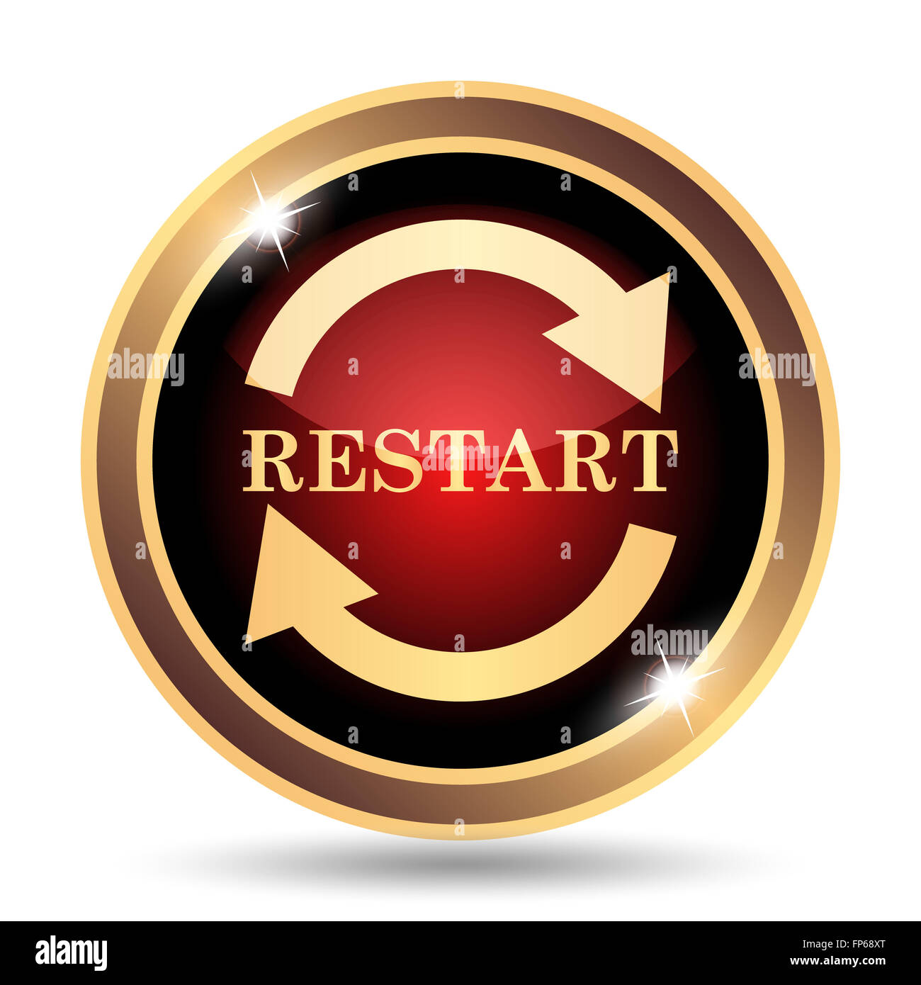 Restart icon. Internet button on white background Stock Photo - Alamy