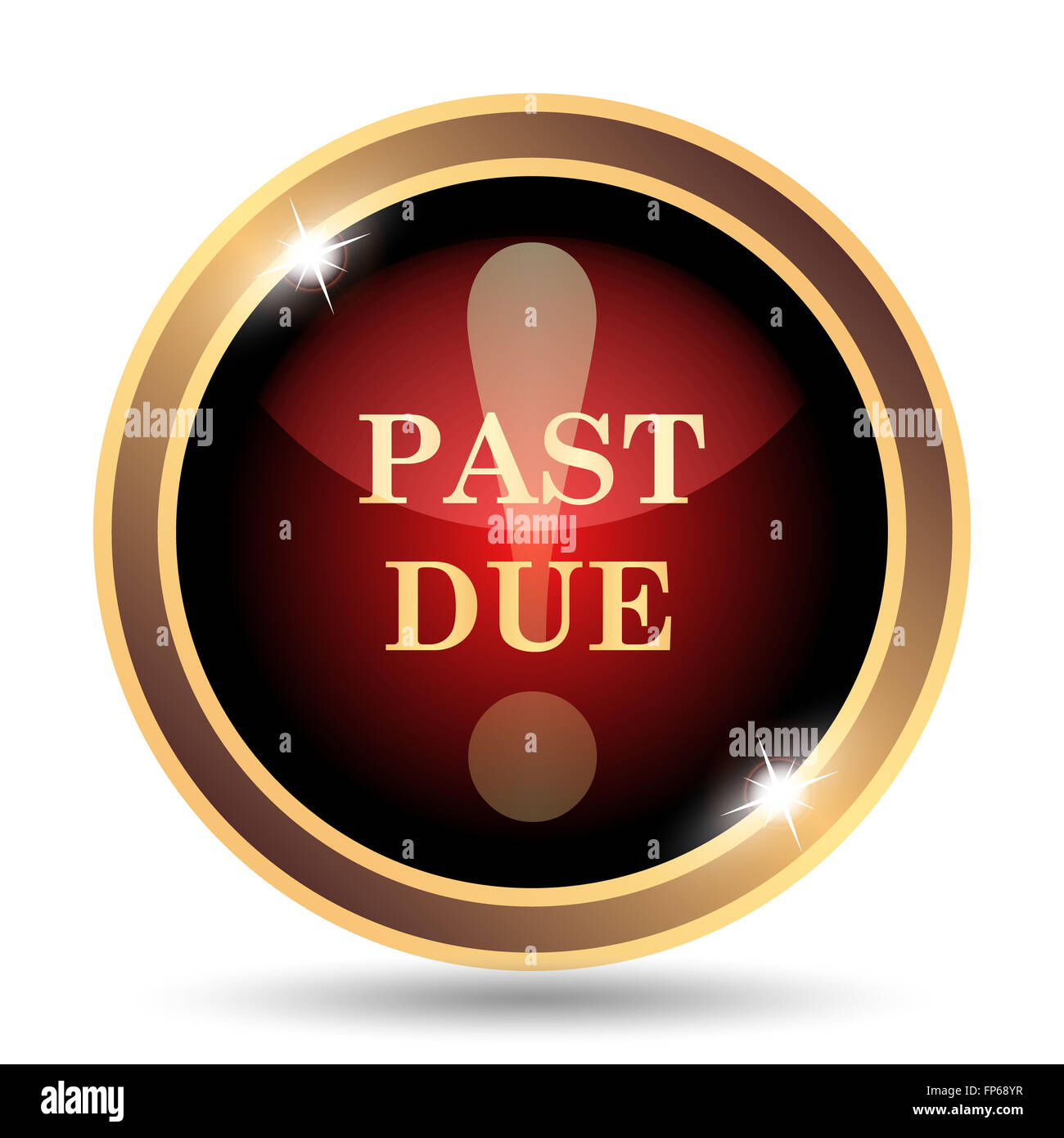 Past due icon. Internet button on white background Stock Photo - Alamy