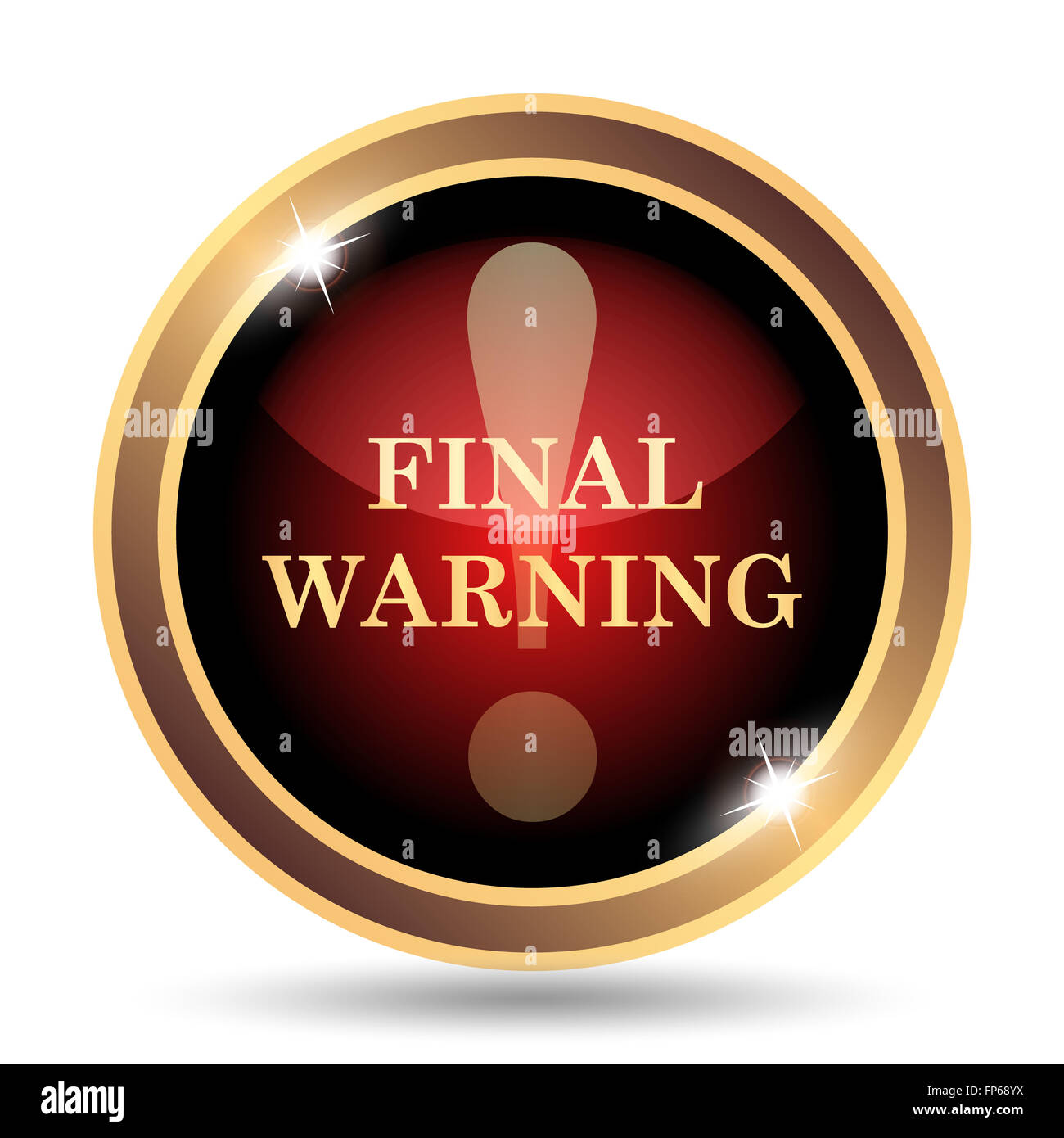 Final warning icon. Internet button on white background Stock Photo - Alamy