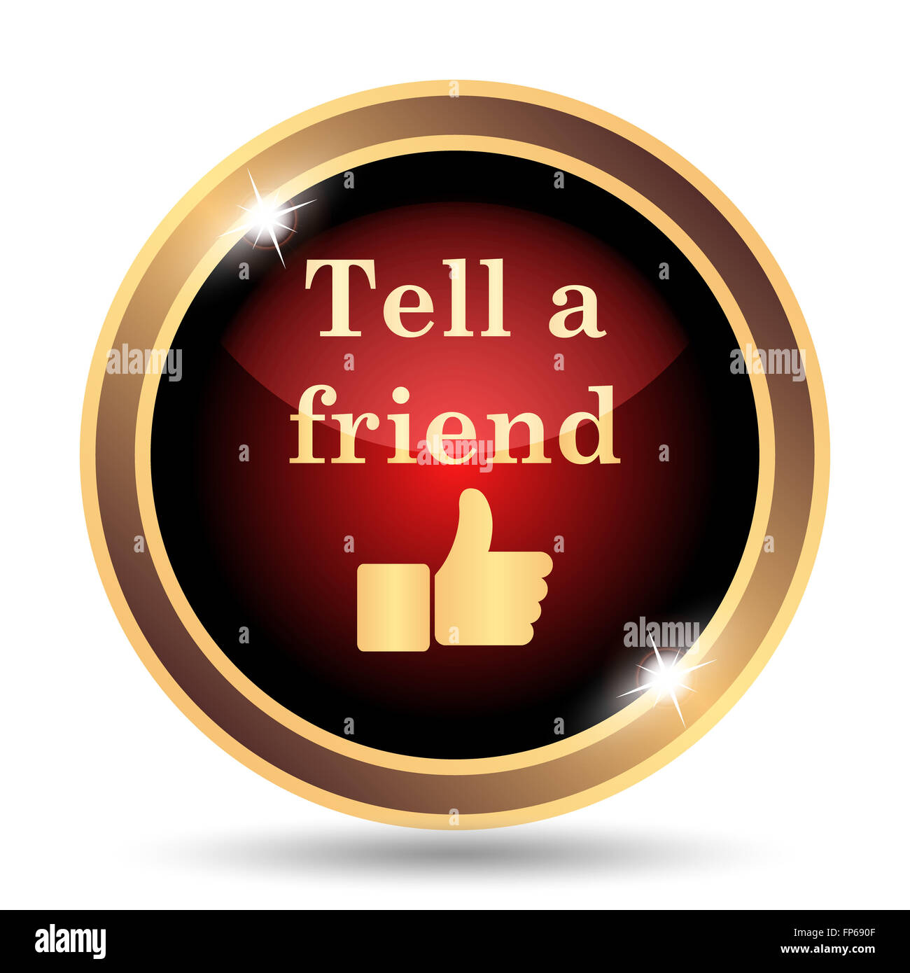 Tell a friend icon. Internet button on white background Stock Photo - Alamy