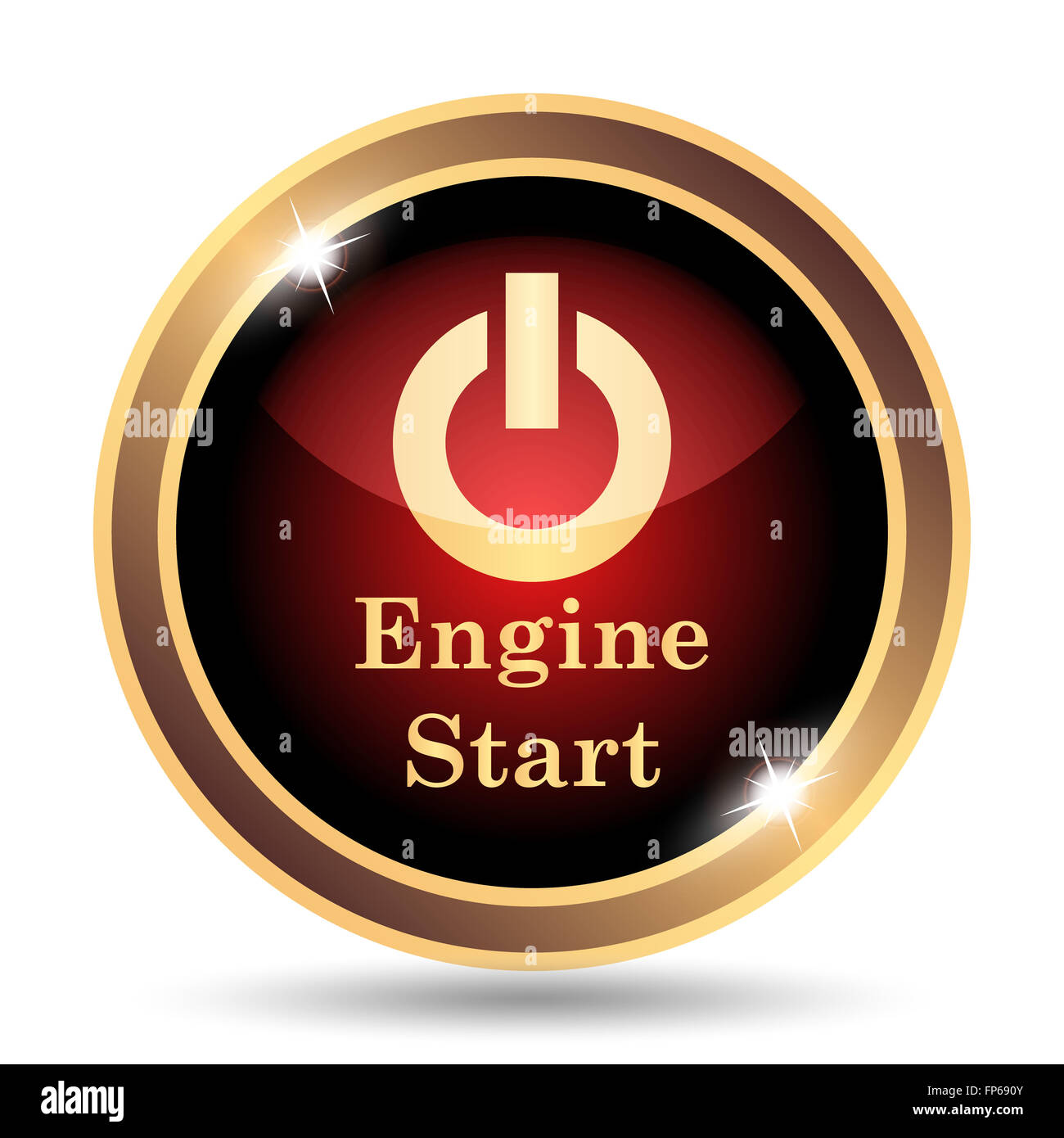 Engine start icon. Internet button on white background Stock Photo - Alamy