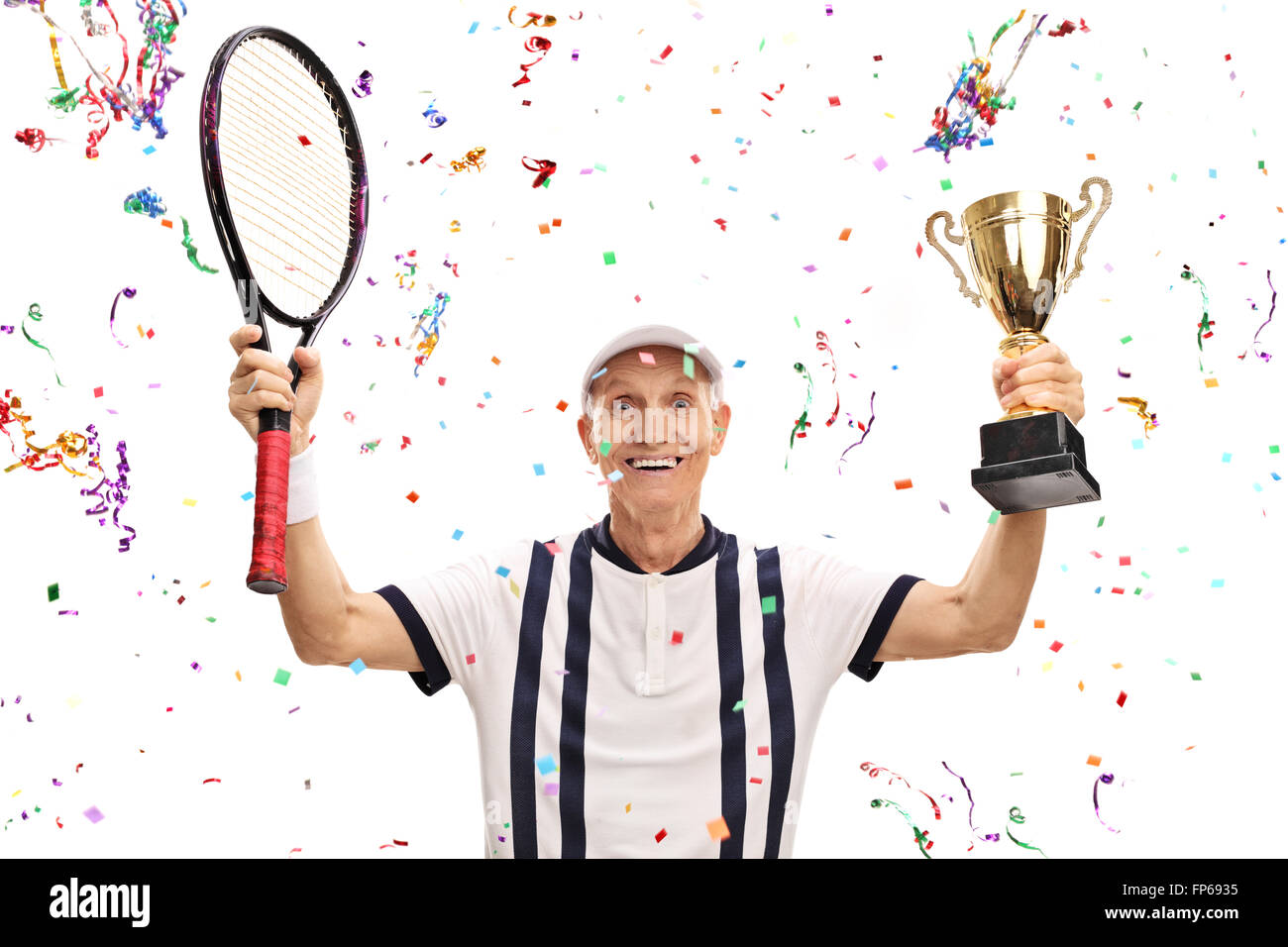 Tennis player winner pose trophy hi-res stock photography and images ...