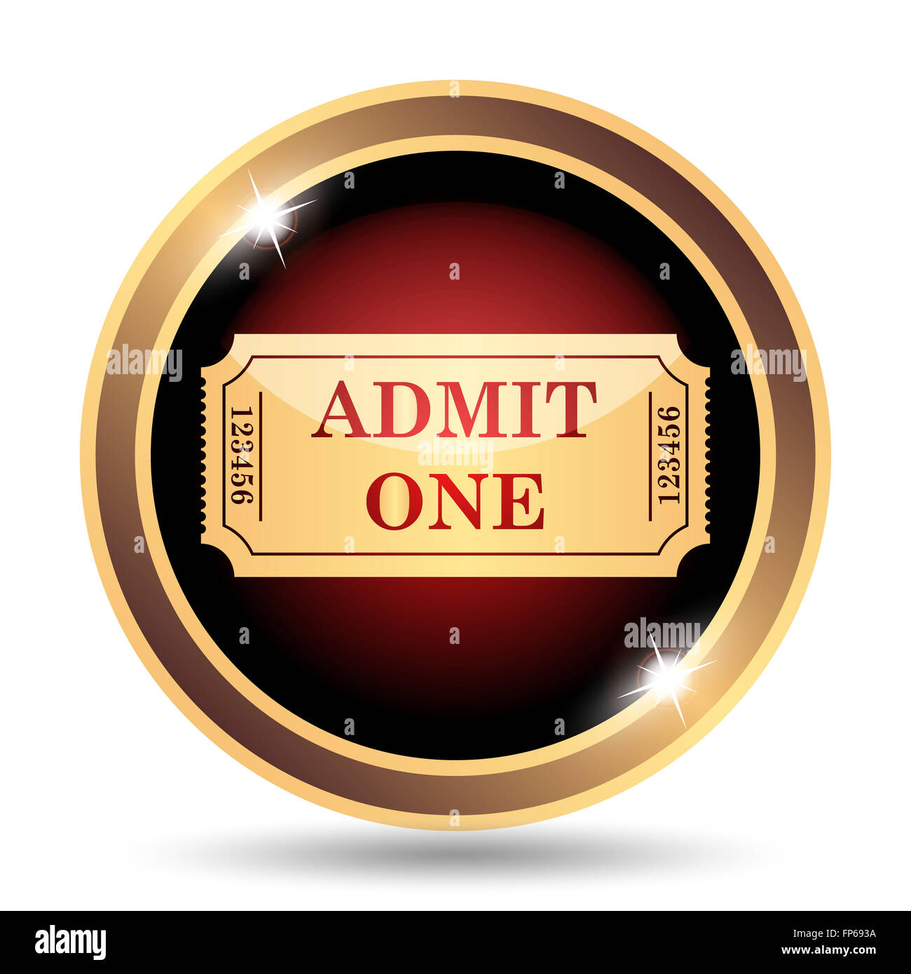 Admin one ticket icon. Internet button on white background Stock Photo ...