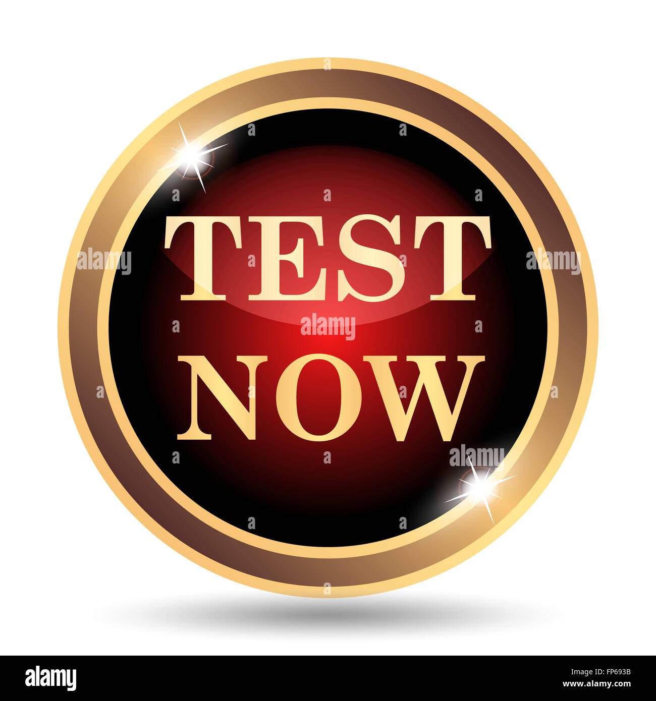 Test now icon. Internet button on white background Stock Photo - Alamy