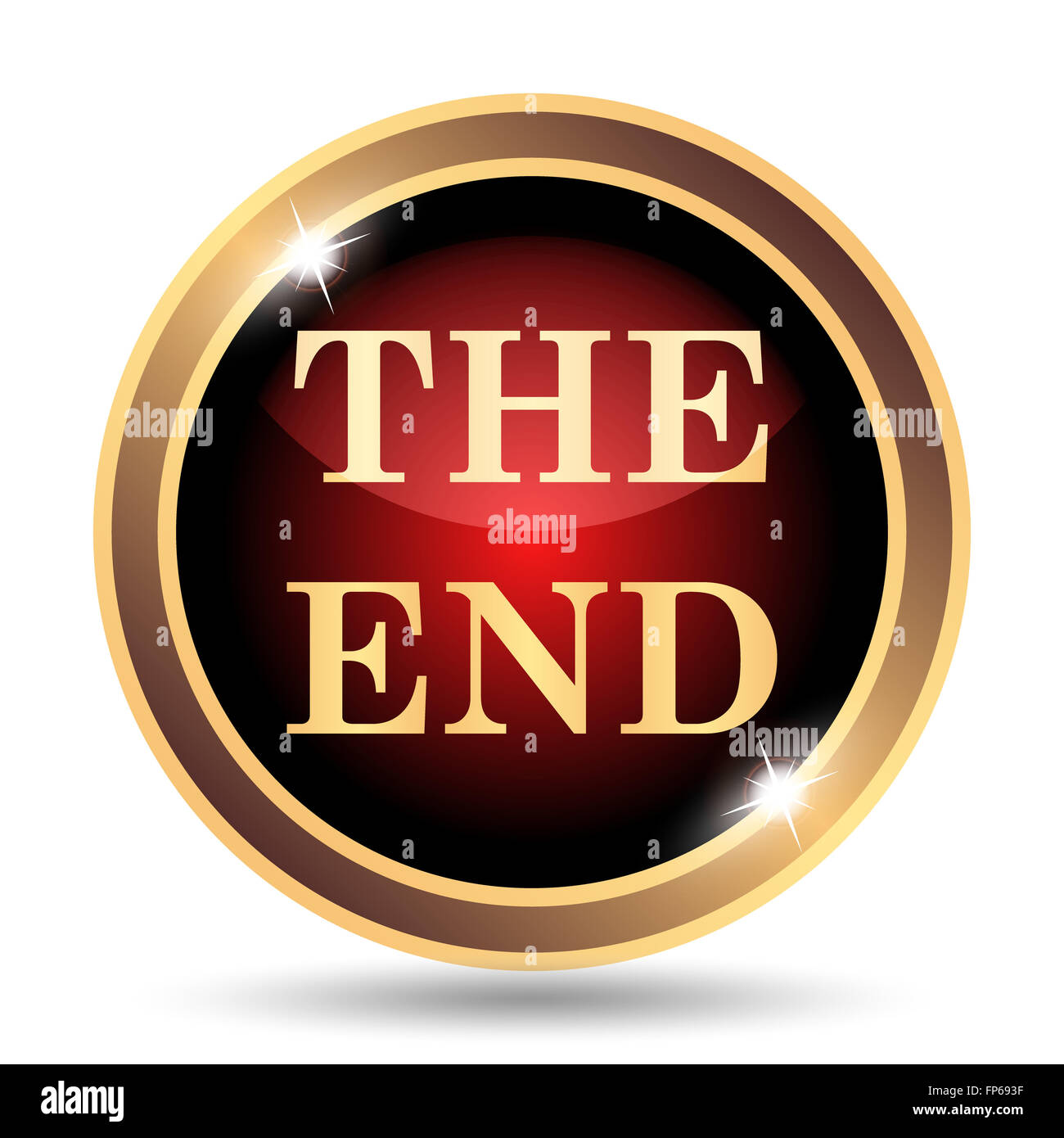 The End icon. Internet button on white background Stock Photo - Alamy