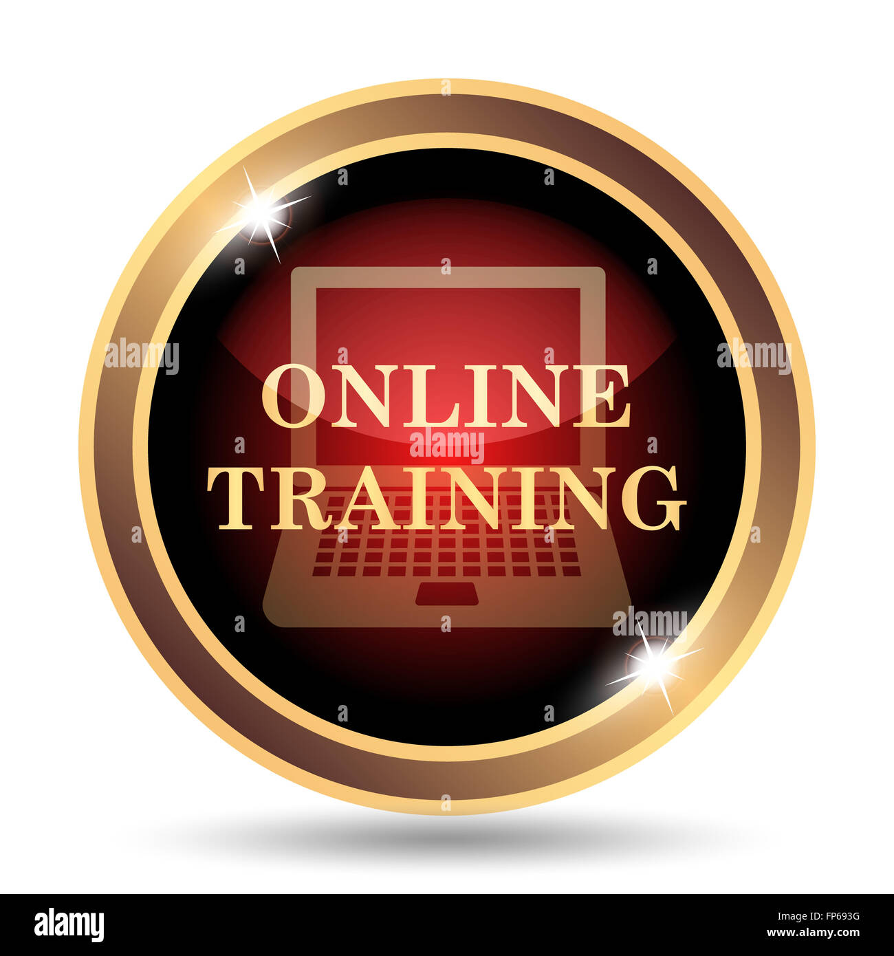 Online training icon. Internet button on white background Stock Photo ...