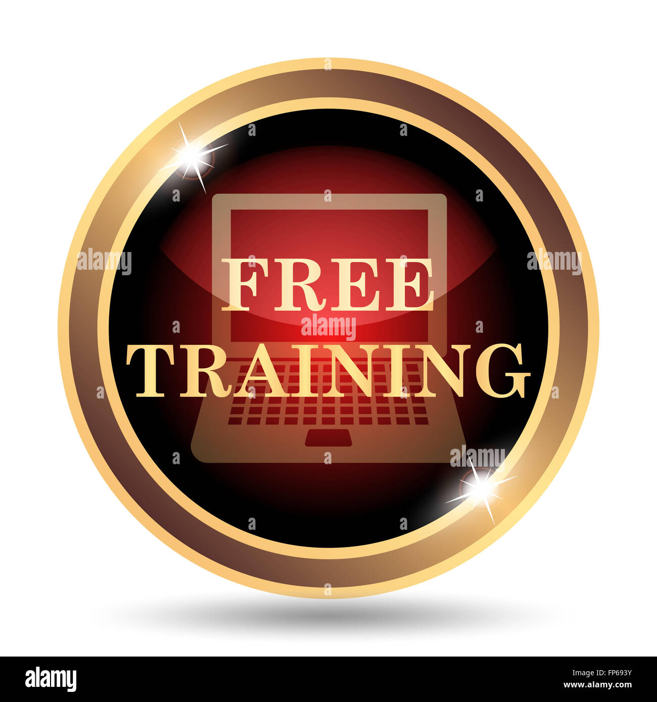 Free training icon. Internet button on white background Stock Photo - Alamy