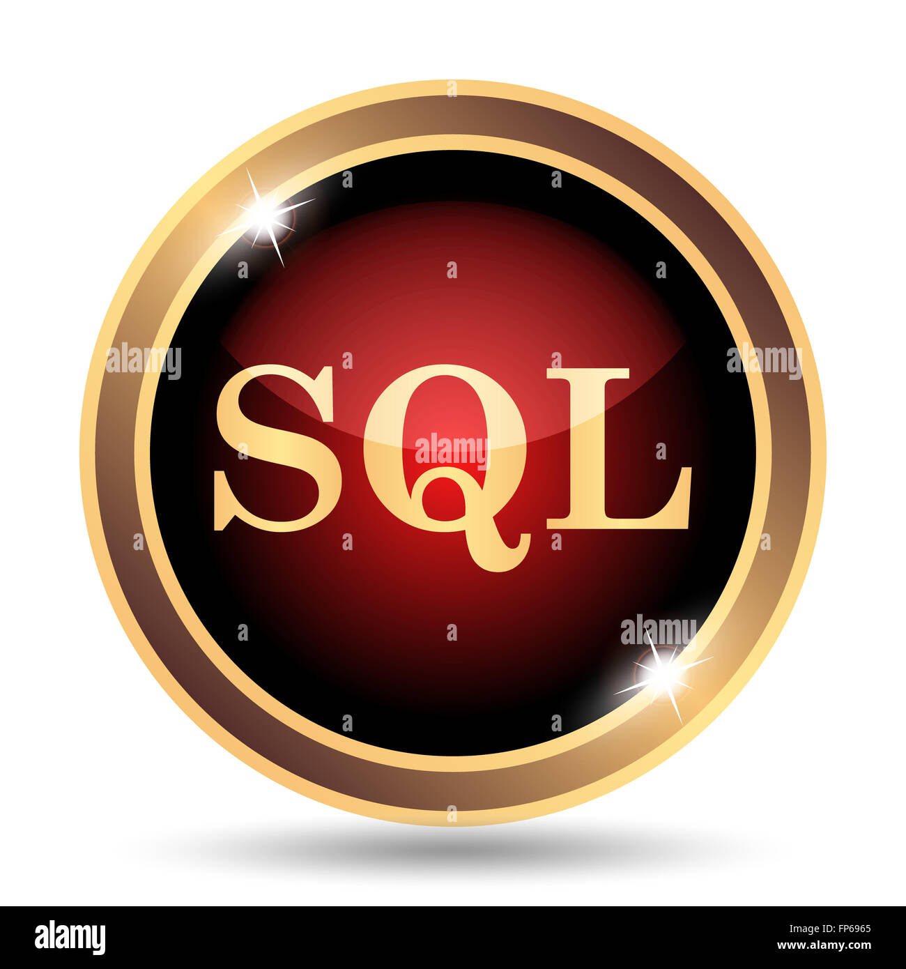 SQL icon. Internet button on white background Stock Photo - Alamy