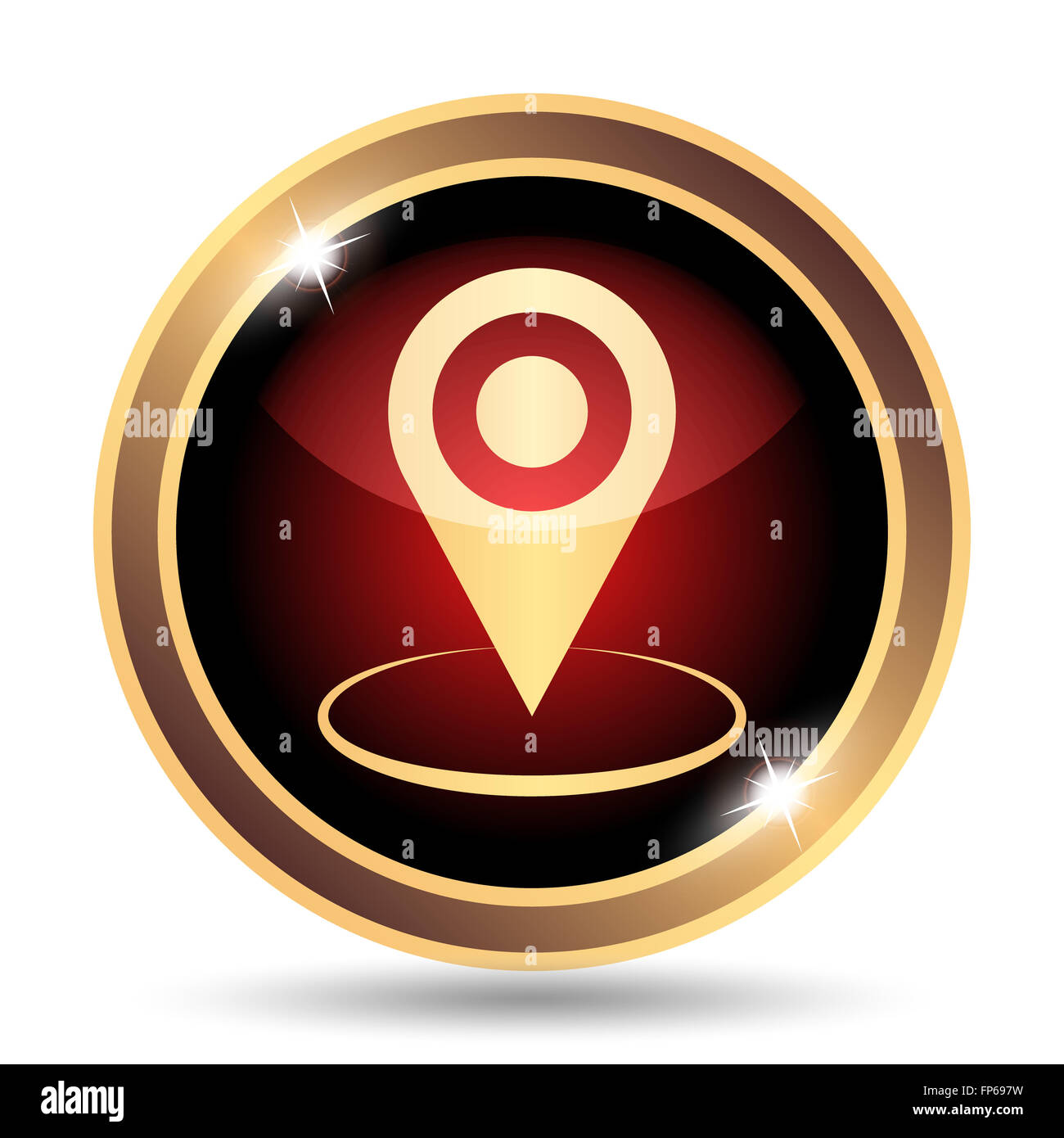 Pin location icon. Internet button on white background Stock Photo - Alamy