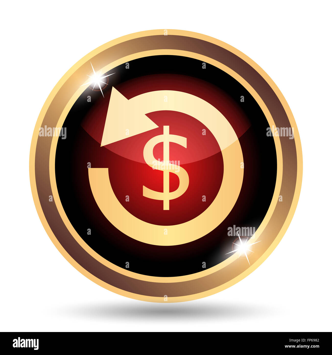 Refund icon. Internet button on white background Stock Photo - Alamy