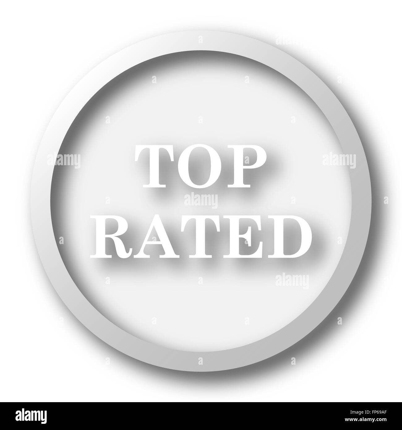Top rated icon. Internet button on white background Stock Photo - Alamy