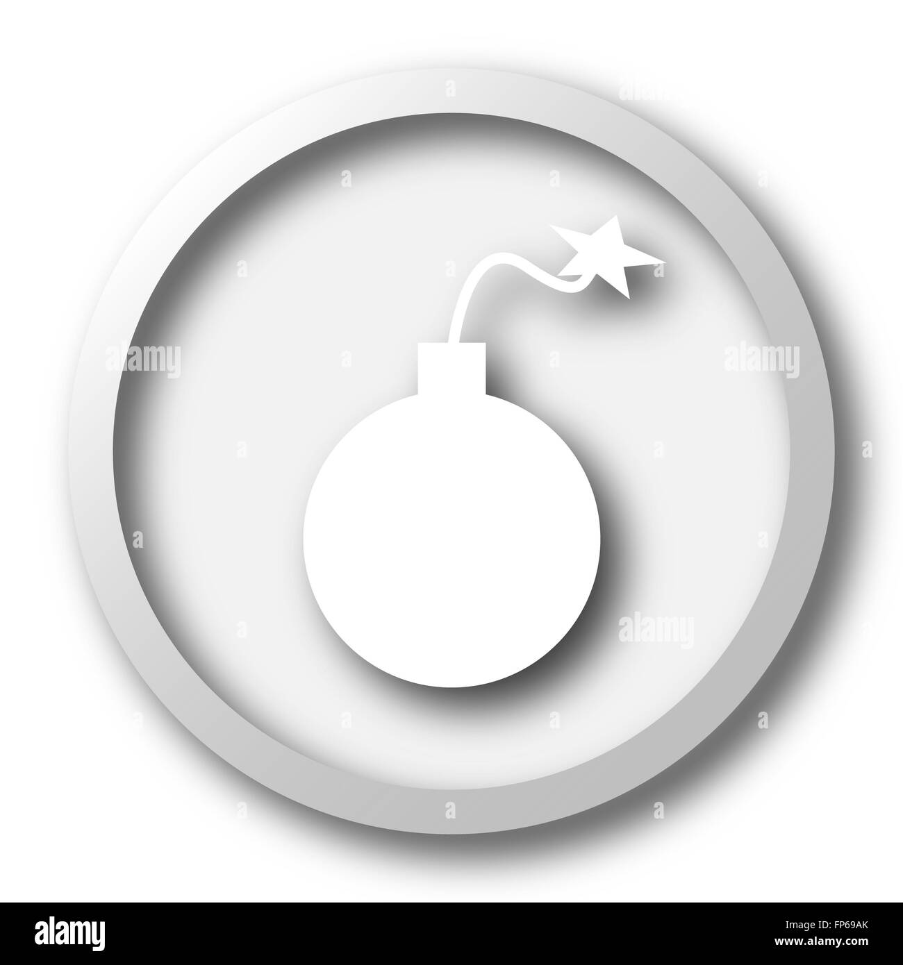 Bomb icon. Internet button on white background Stock Photo - Alamy