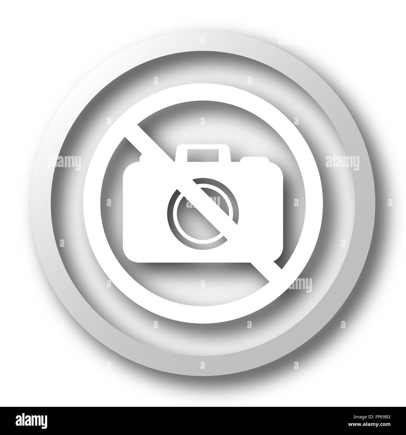 Forbidden camera icon. Internet button on white background Stock Photo ...