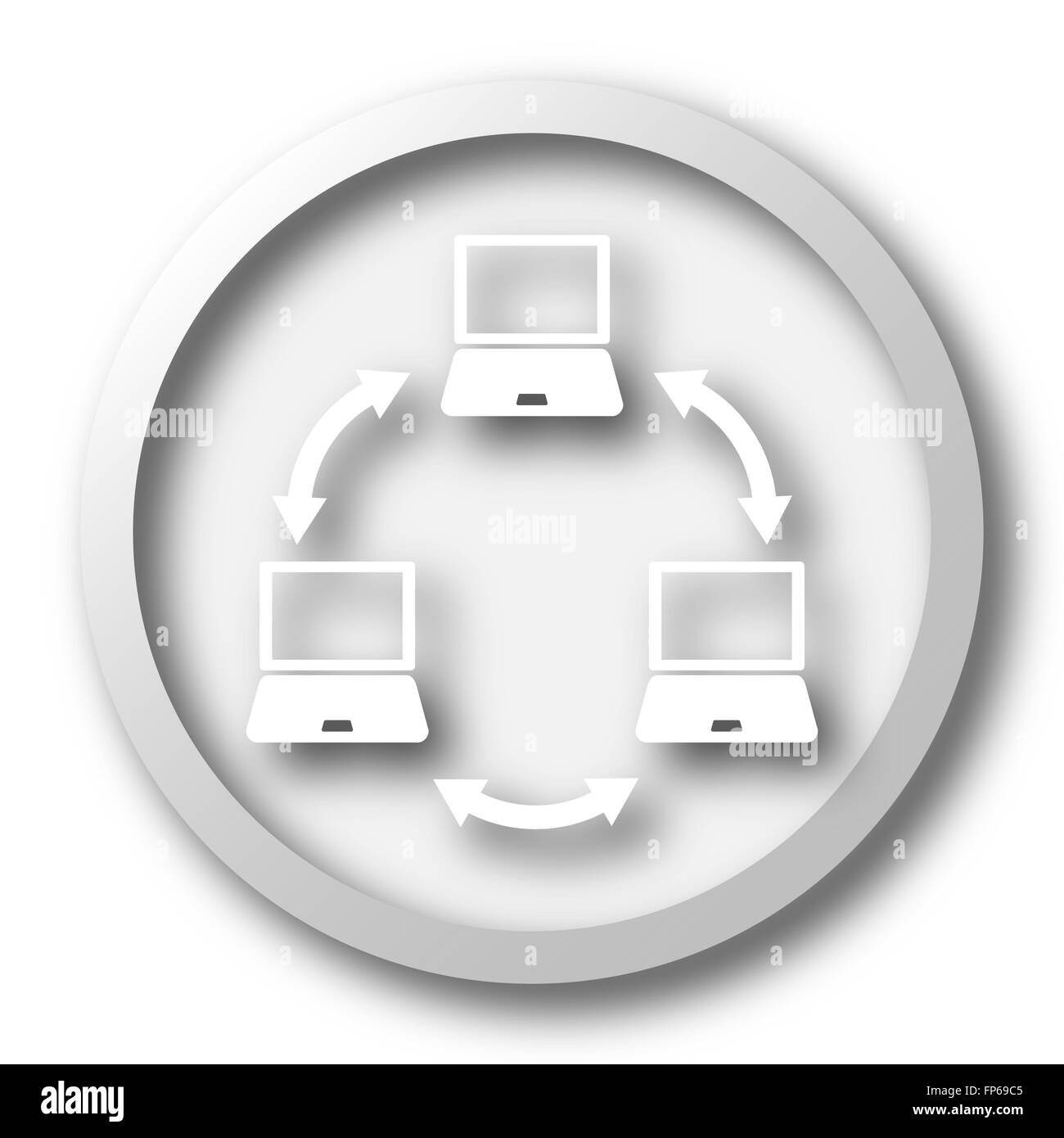 Computer network icon. Internet button on white background Stock Photo ...