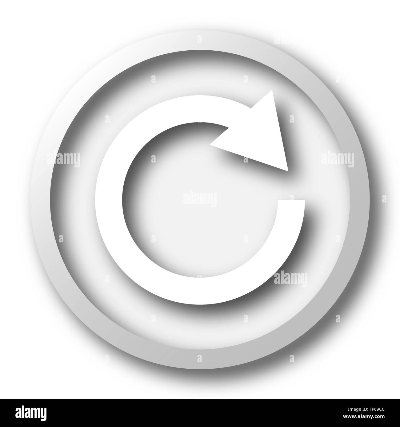 Reload one arrow icon. Internet button on white background Stock Photo ...