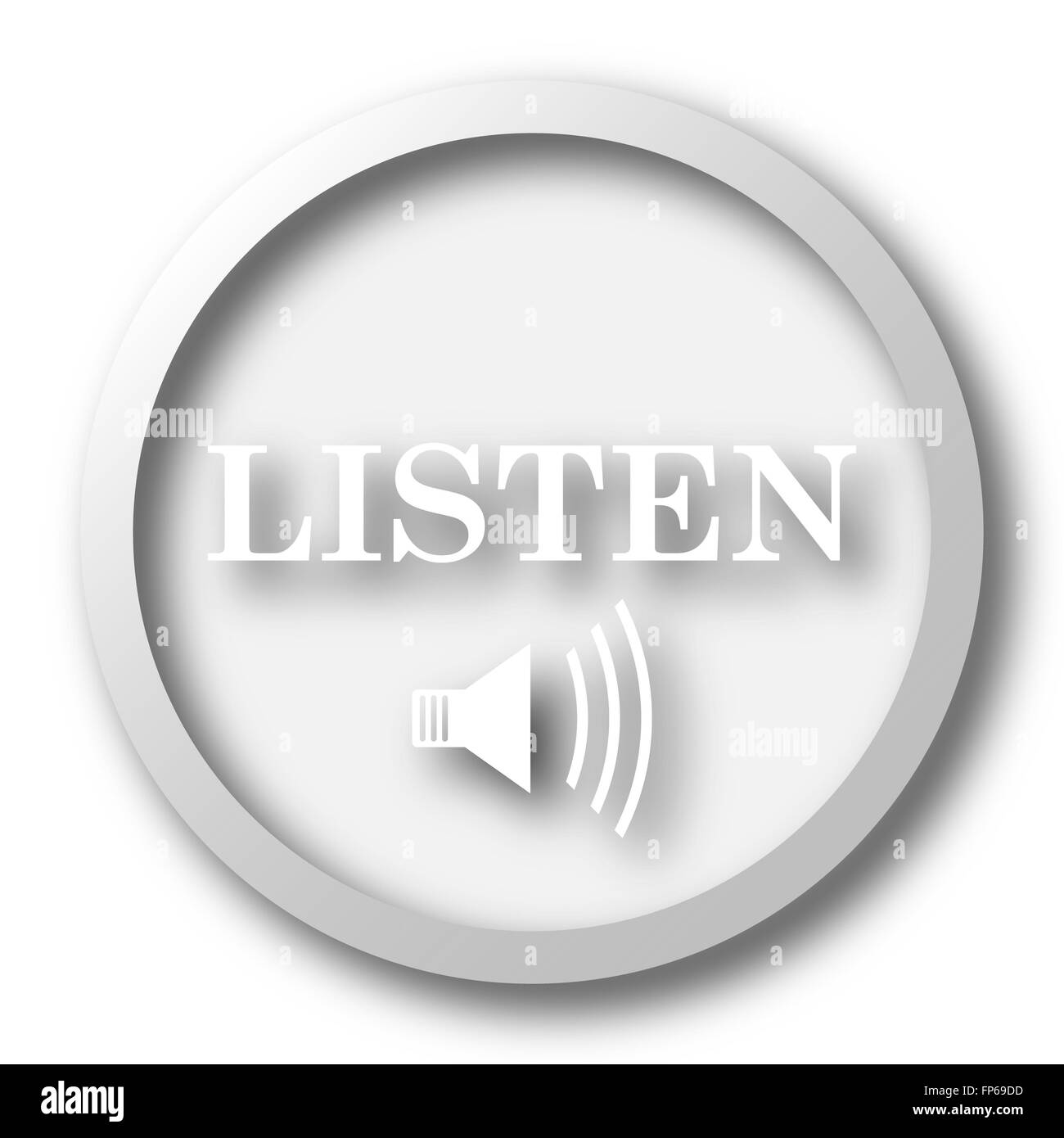 Listen icon. Internet button on white background Stock Photo - Alamy