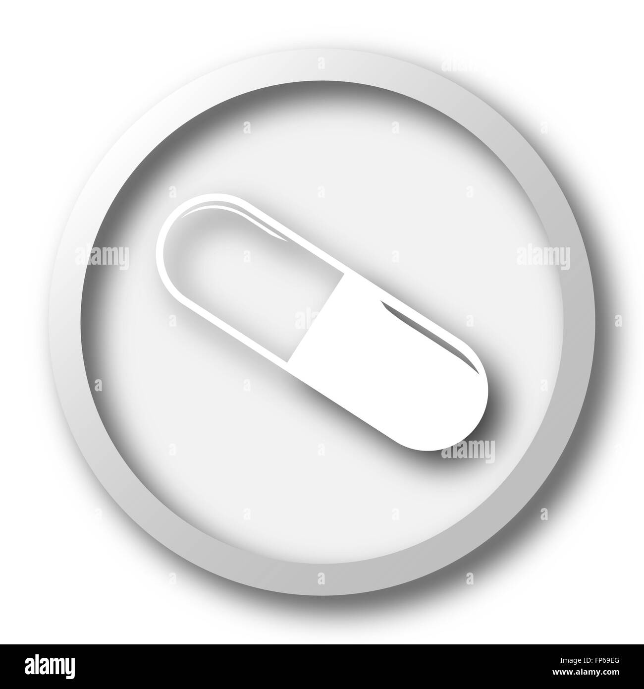 Pill icon. Internet button on white background Stock Photo - Alamy
