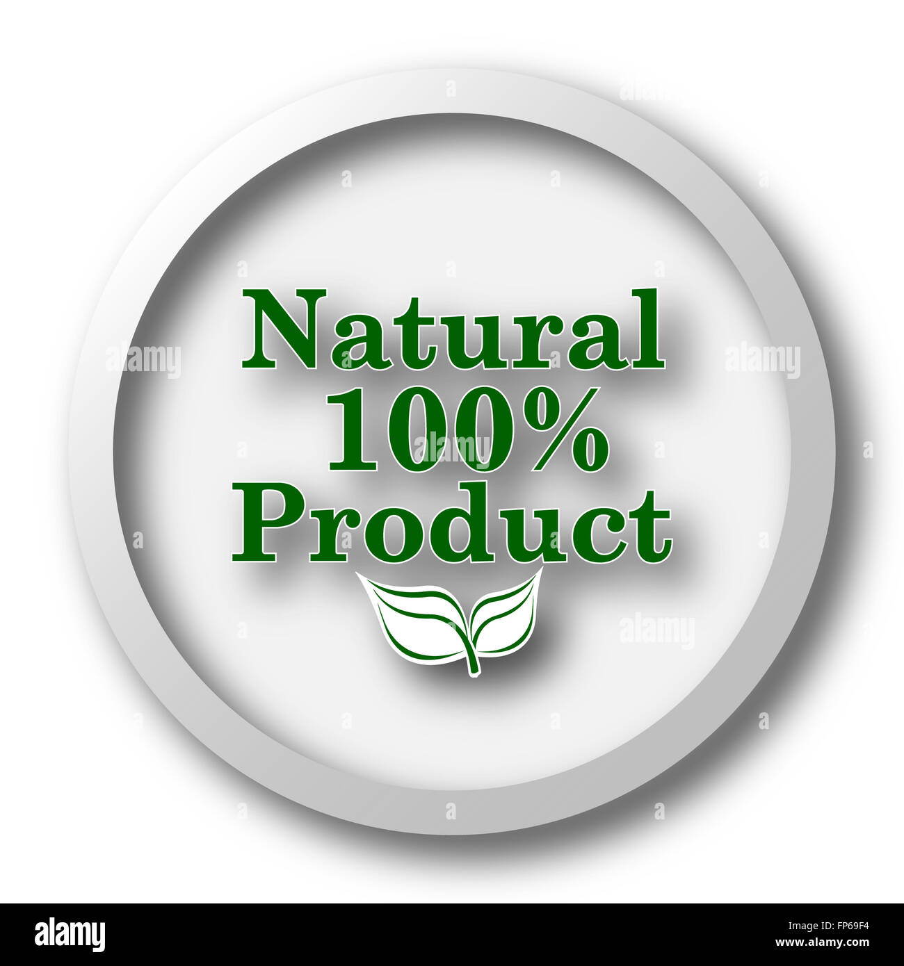 100 percent natural product icon. Internet button on white background ...