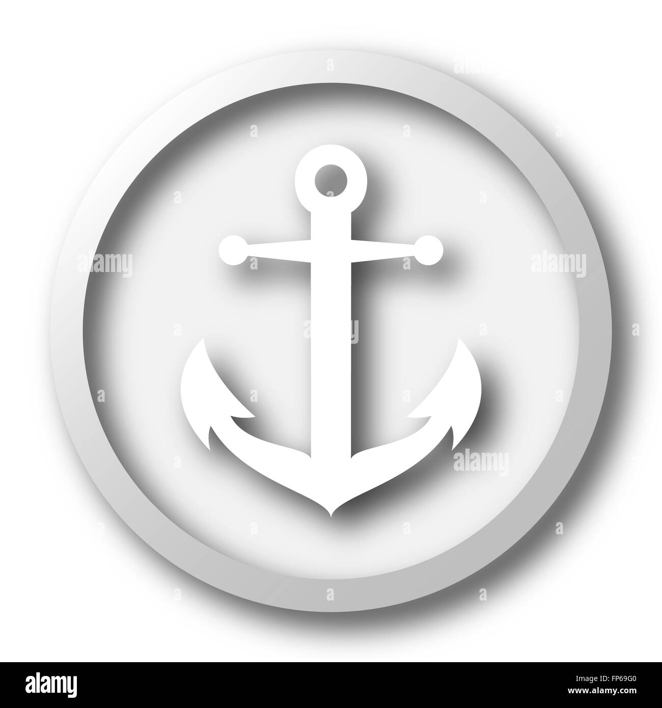 Anchor icon. Internet button on white background Stock Photo - Alamy