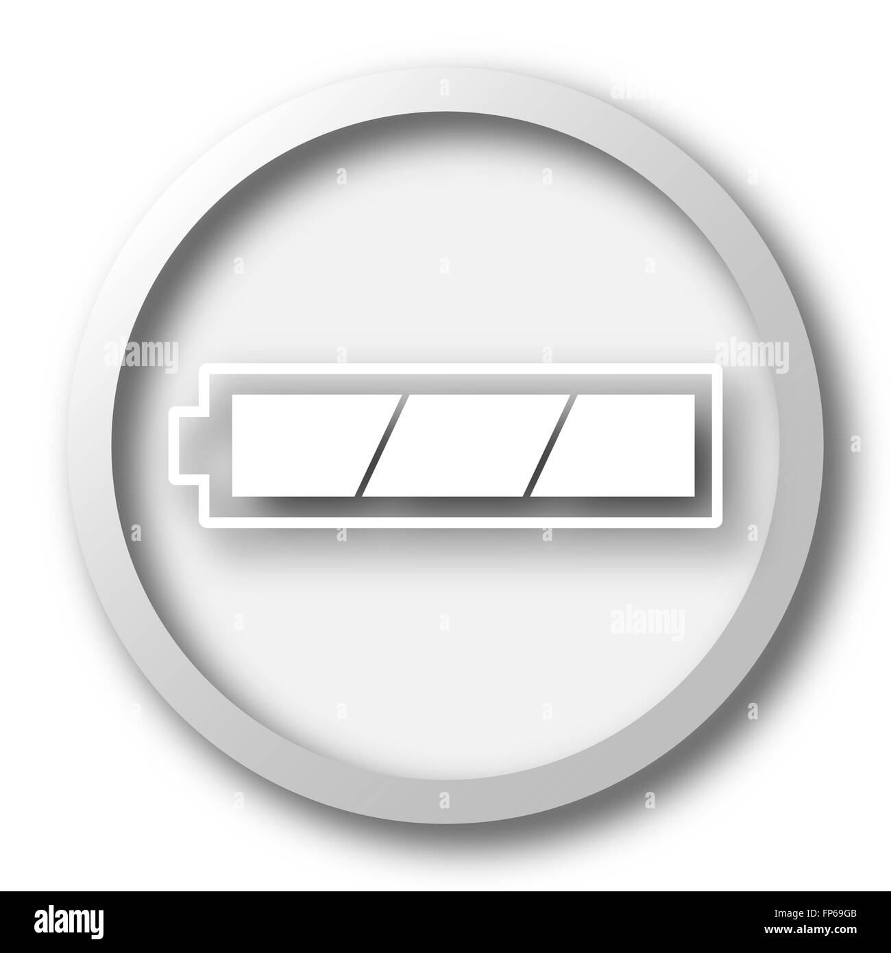 Fully charged battery icon. Internet button on white background Stock ...