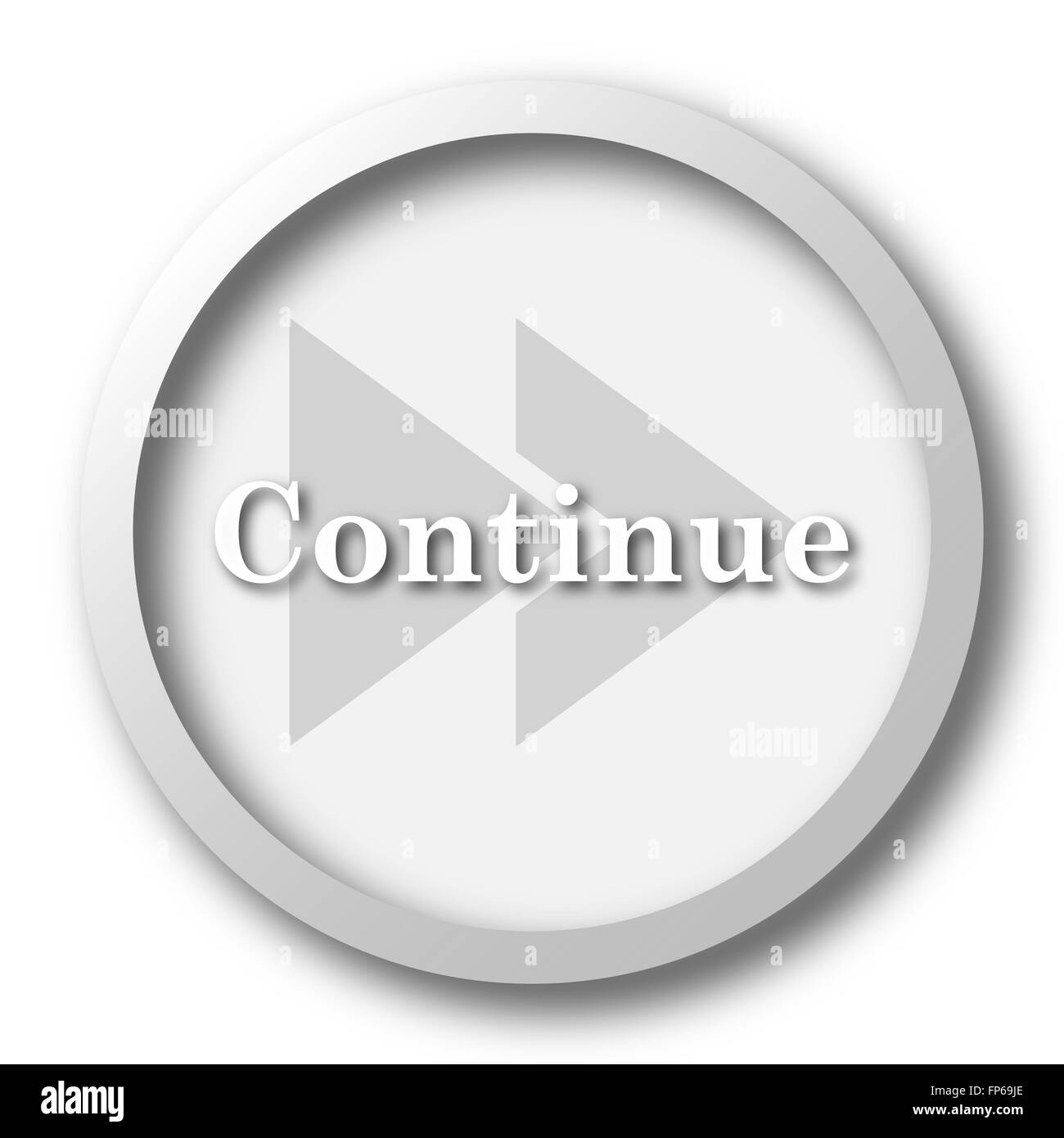 Continue icon. Internet button on white background Stock Photo - Alamy