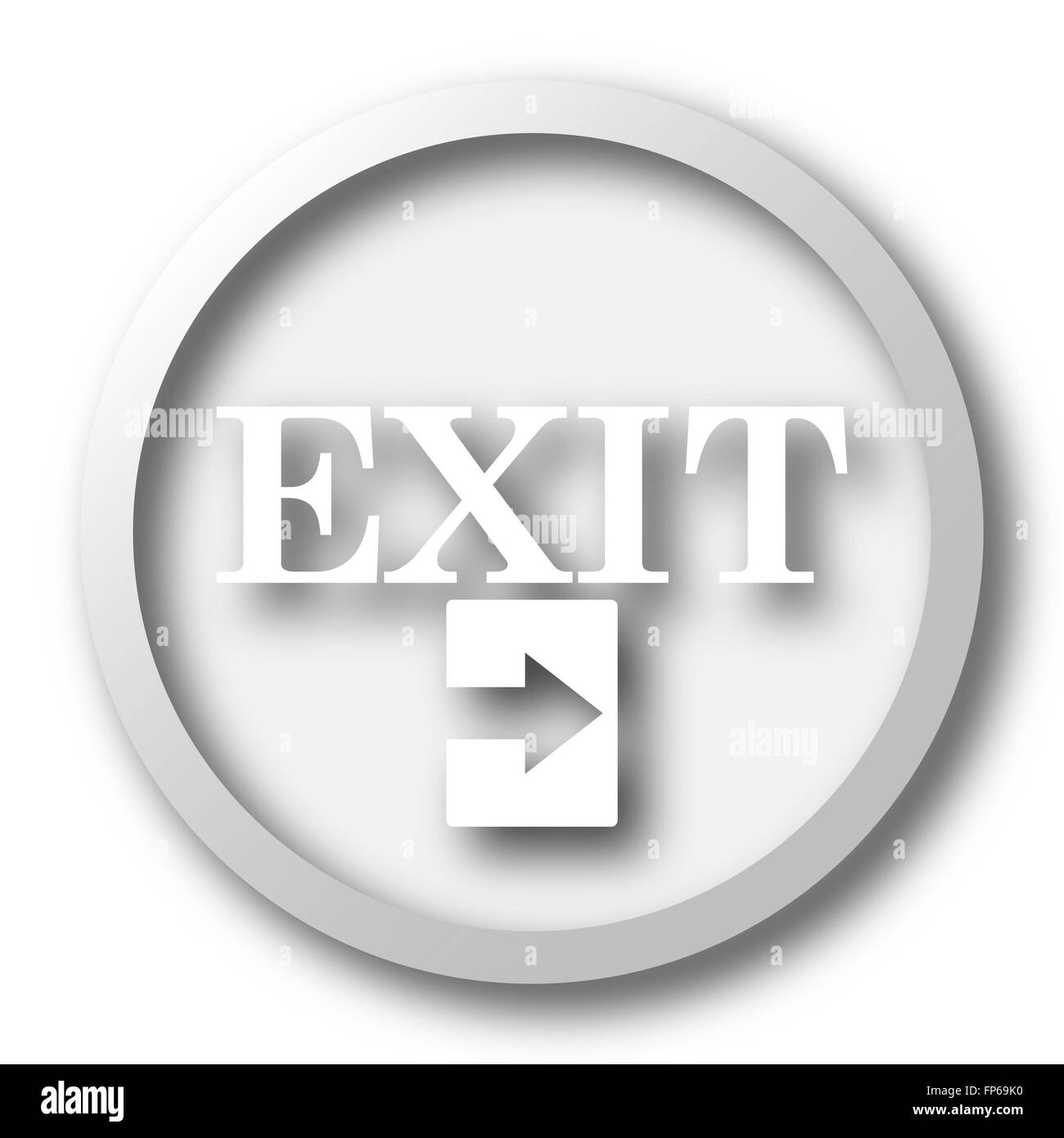 Exit icon. Internet button on white background Stock Photo - Alamy