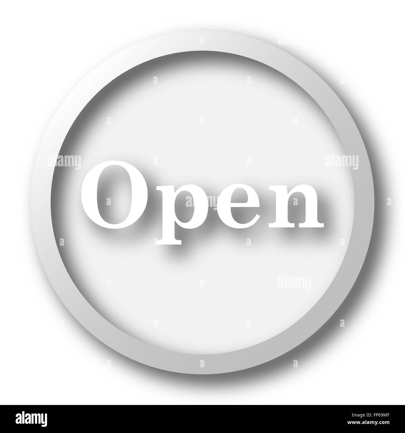 Open icon. Internet button on white background Stock Photo - Alamy