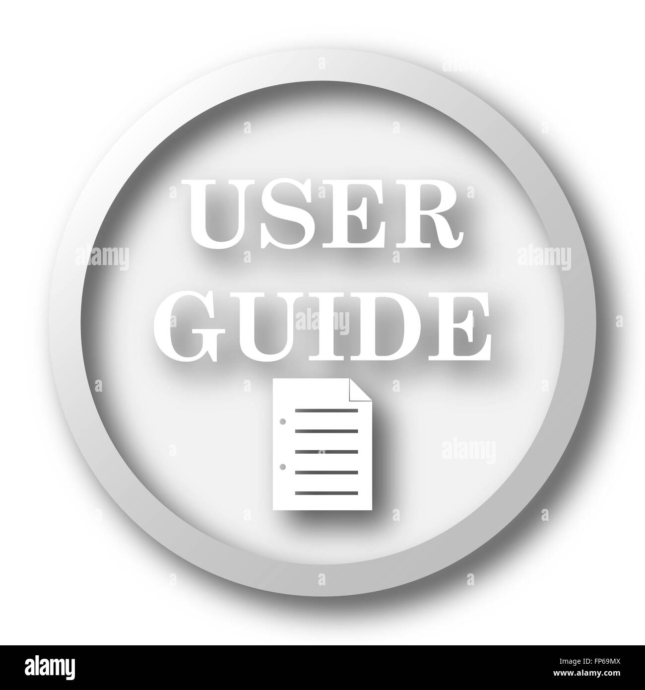 User guide icon. Internet button on white background Stock Photo - Alamy