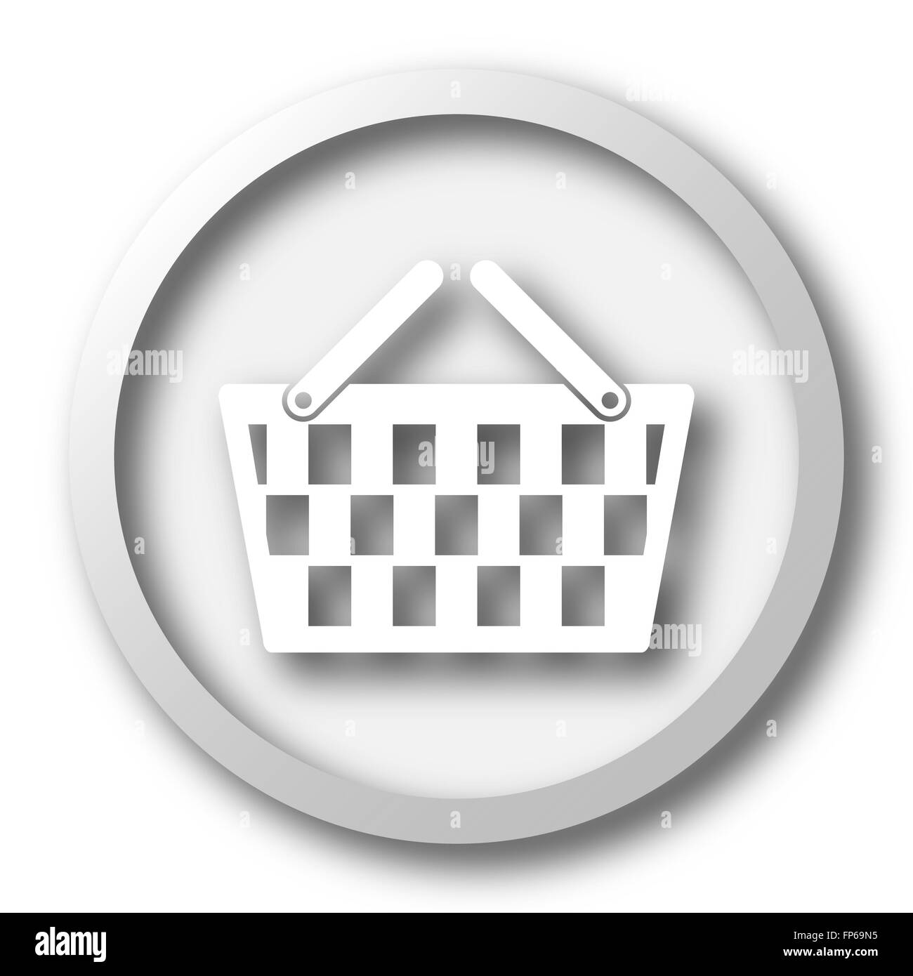 Shopping basket icon. Internet button on white background Stock Photo ...