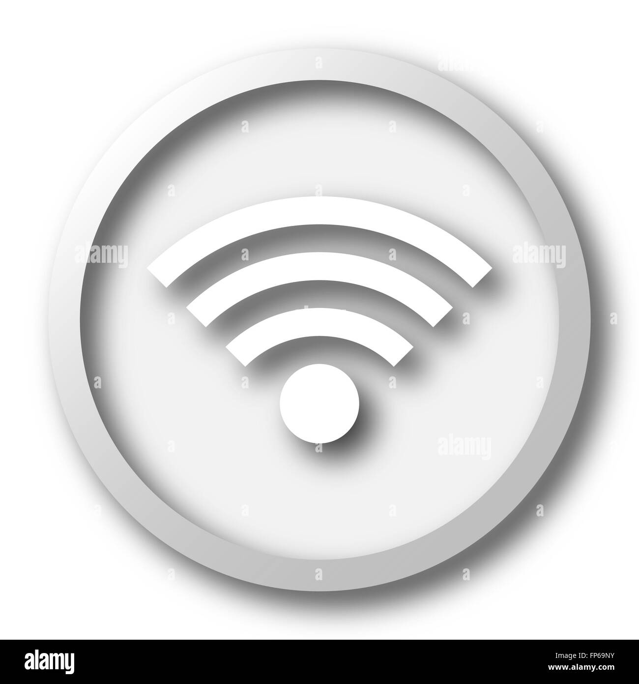 Wireless sign icon. Internet button on white background Stock Photo - Alamy