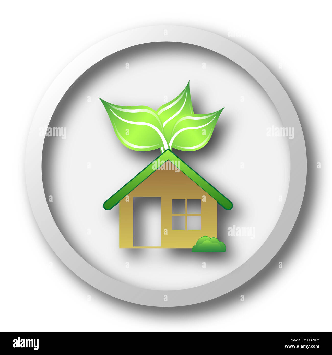 Eco house icon. Internet button on white background Stock Photo - Alamy