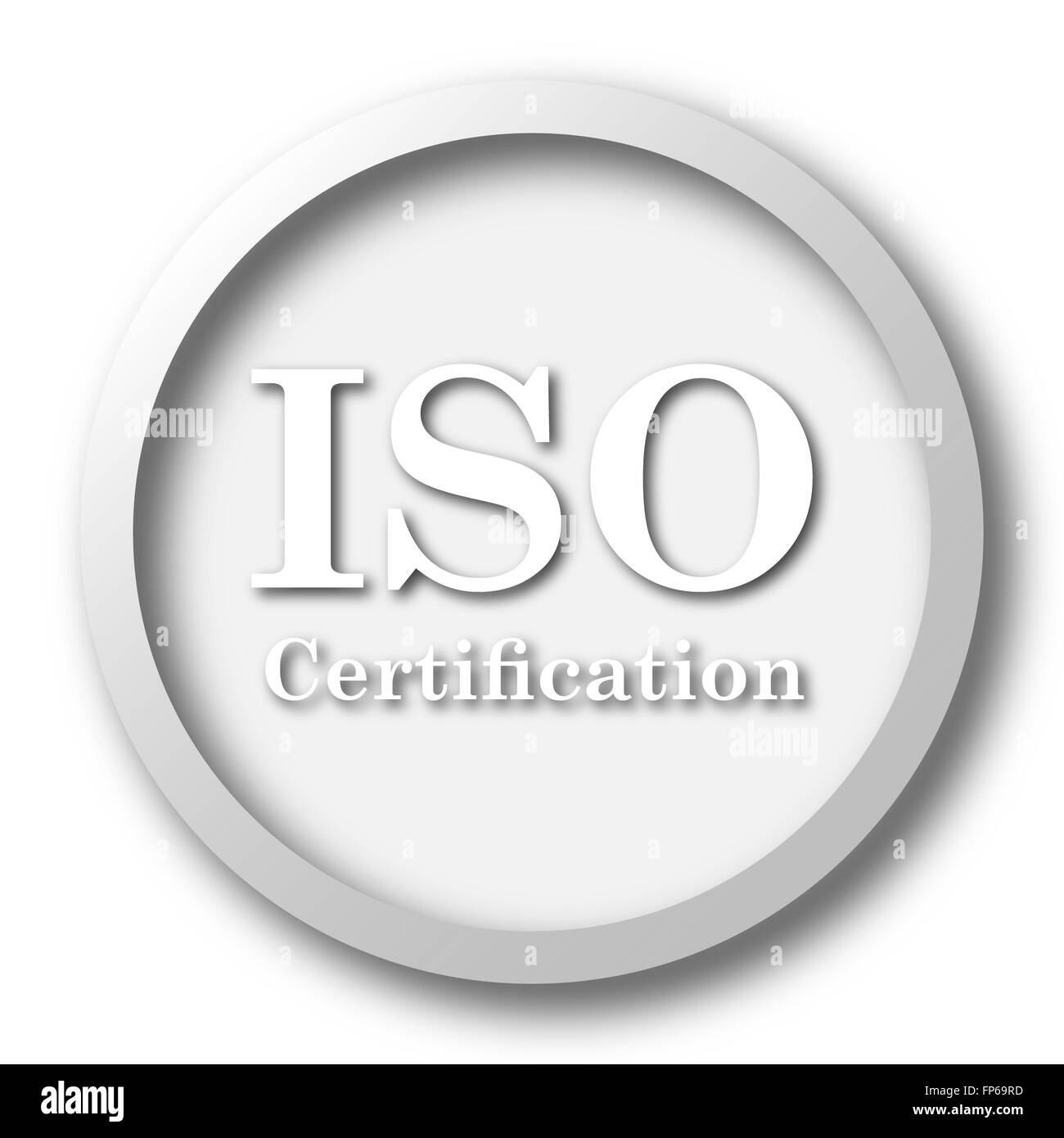 ISO certification icon. Internet button on white background Stock Photo ...