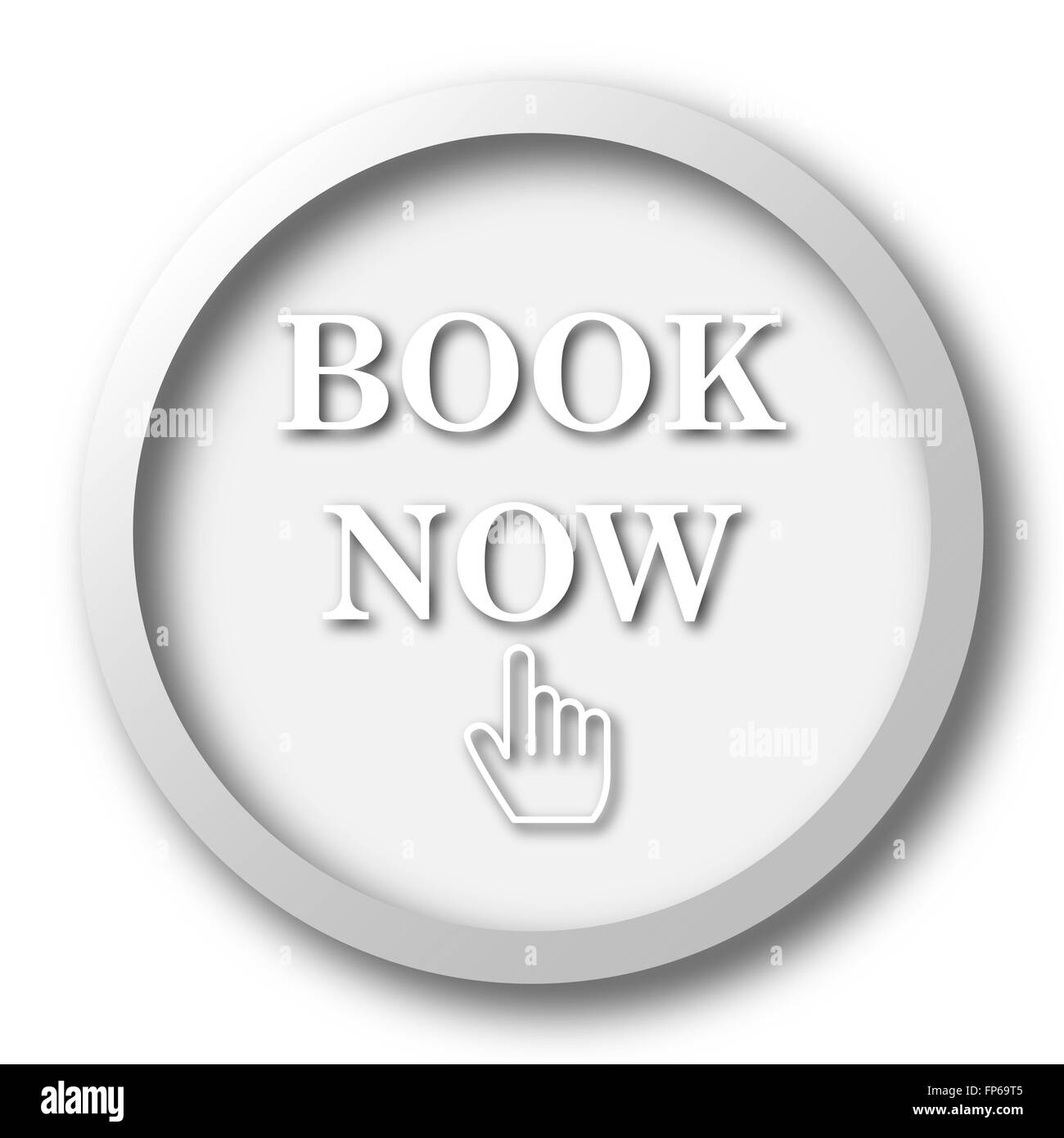 Book now icon. Internet button on white background Stock Photo - Alamy