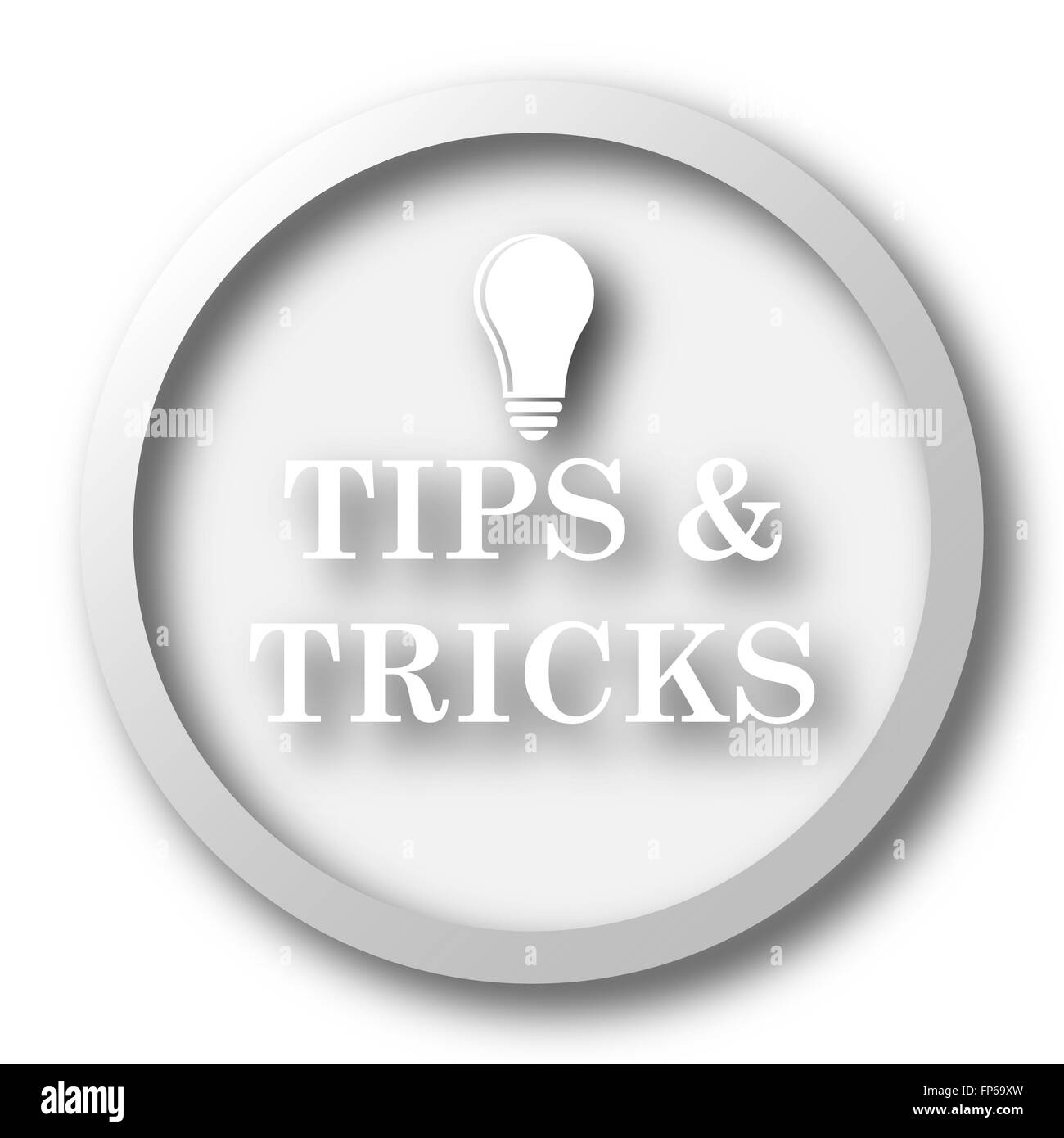 Tips and tricks icon. Internet button on white background Stock Photo ...