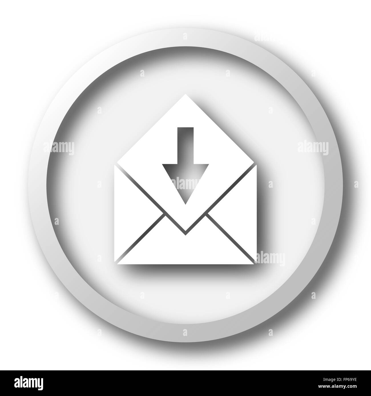 Receive e-mail icon. Internet button on white background Stock Photo ...