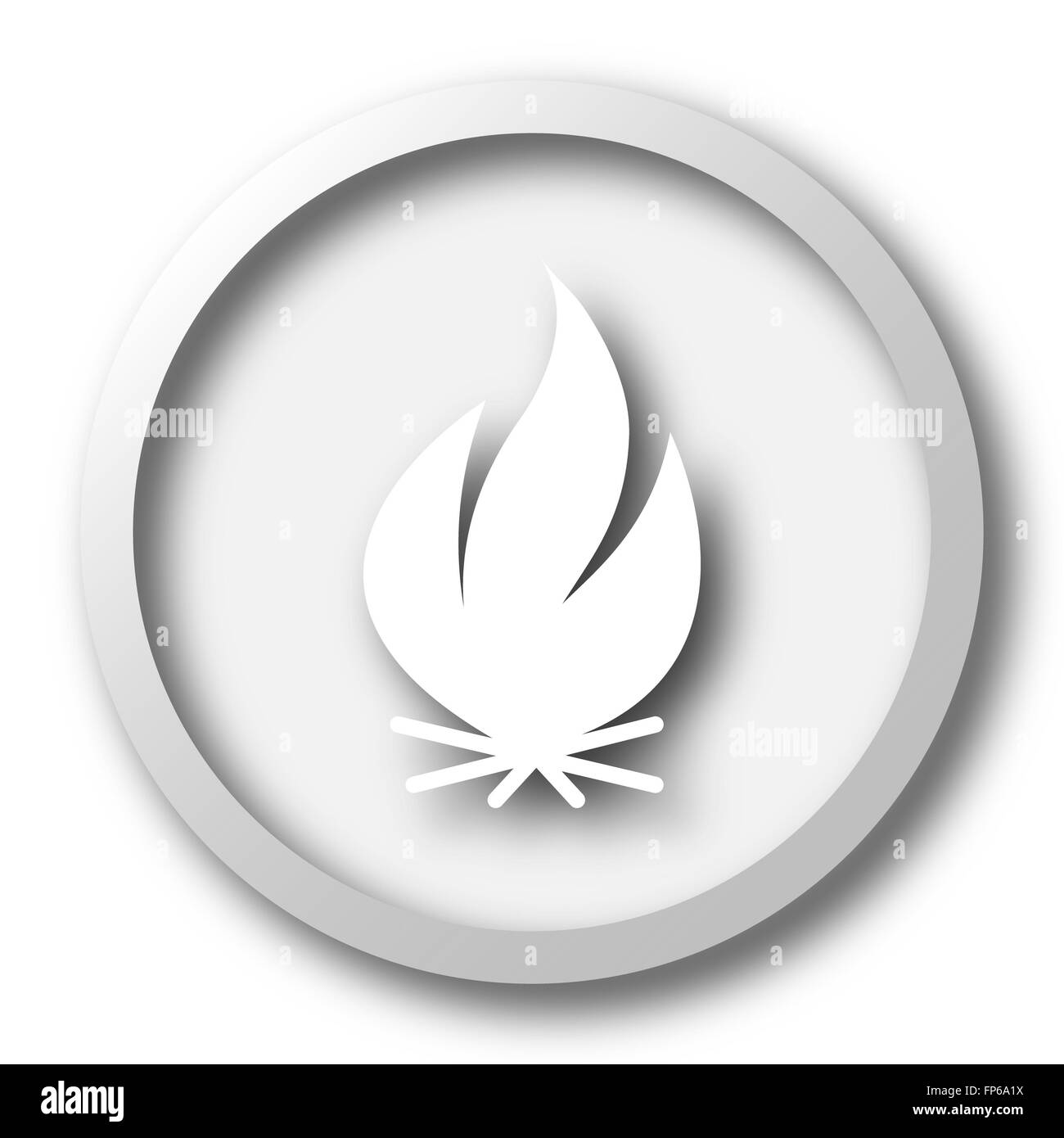 Fire icon. Internet button on white background Stock Photo - Alamy