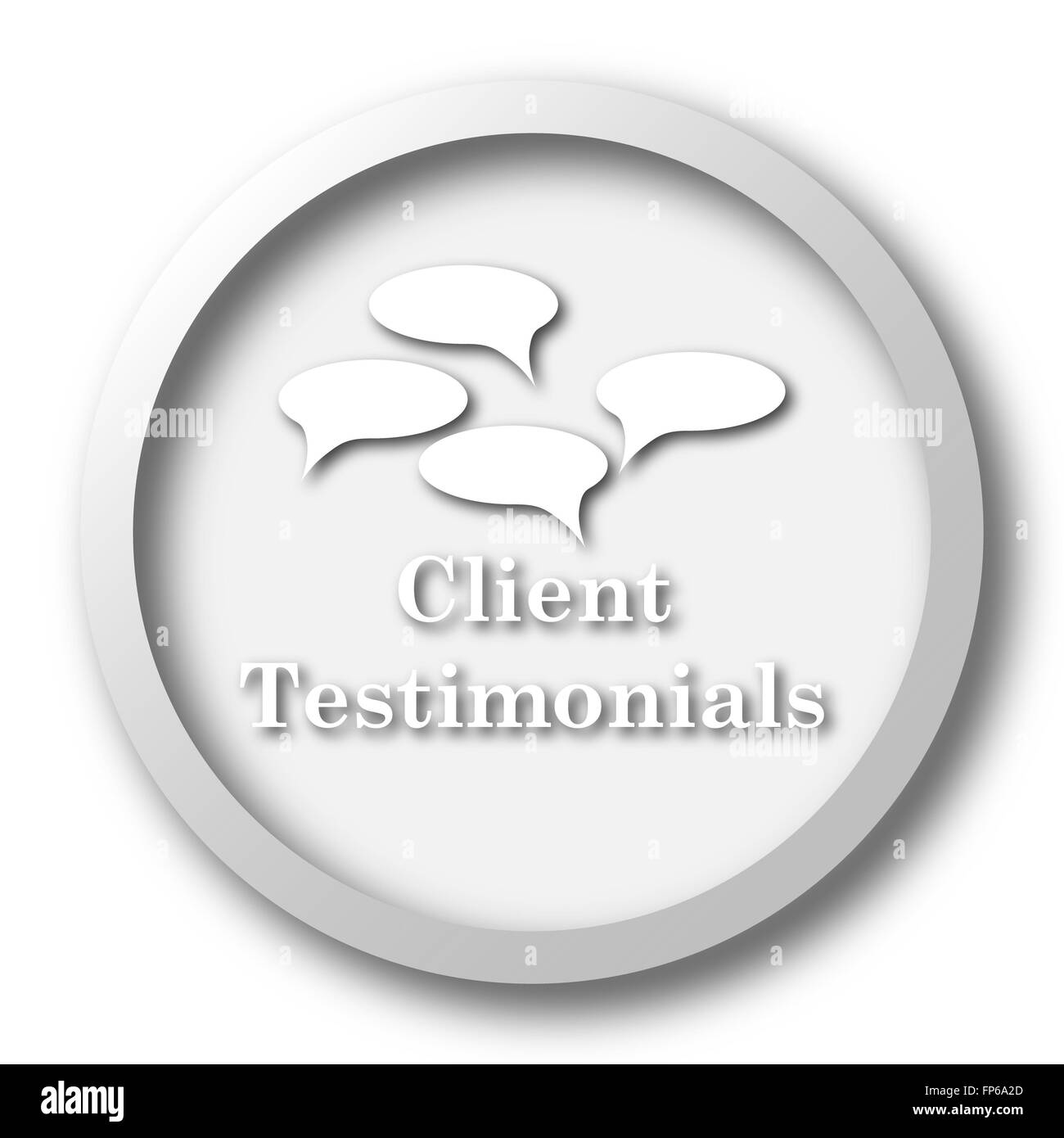 Client testimonials icon. Internet button on white background Stock ...