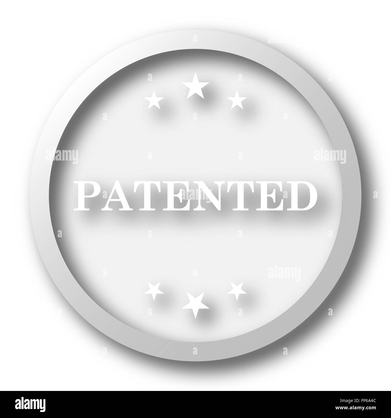 Patented icon. Internet button on white background Stock Photo - Alamy
