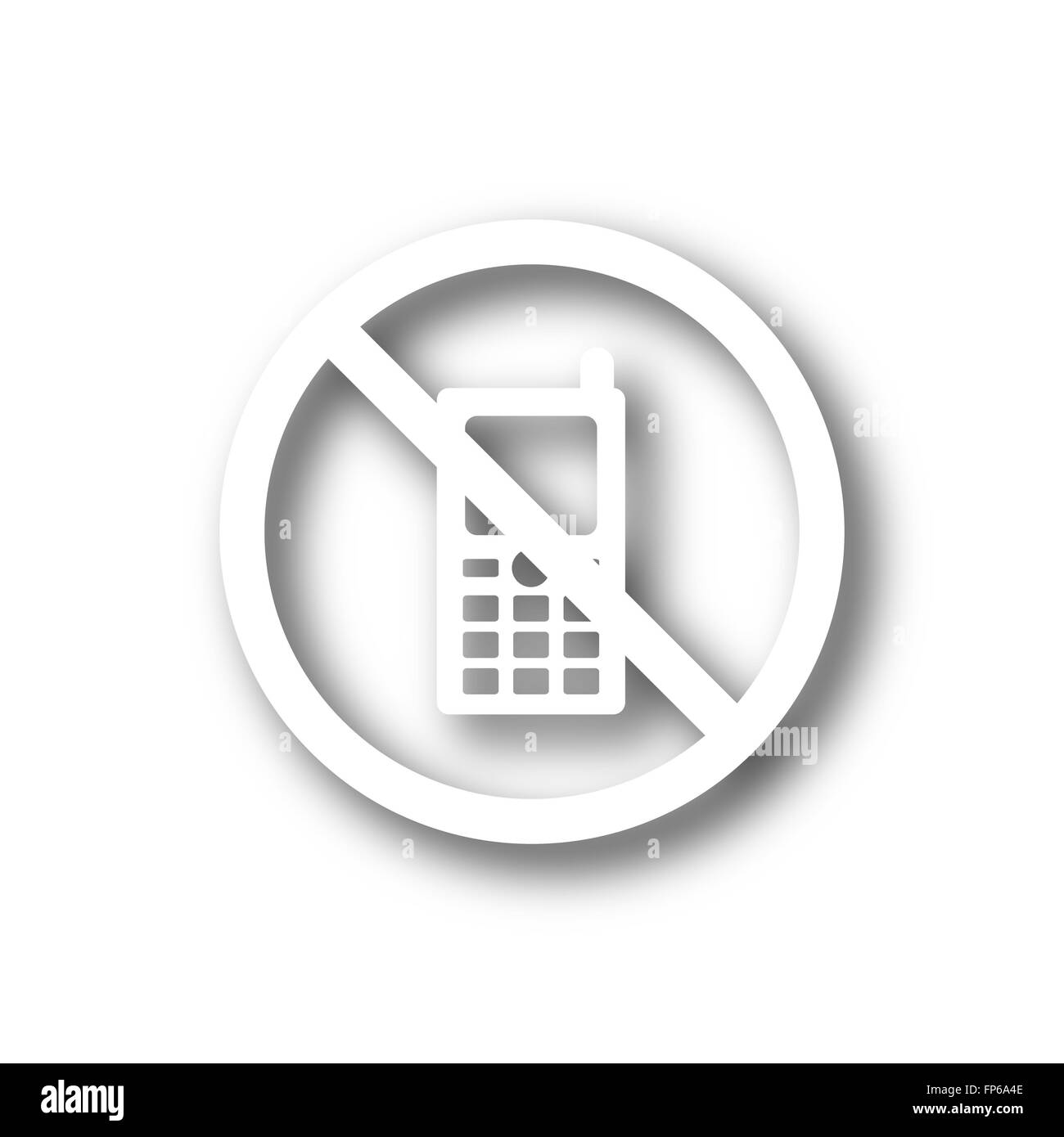 Mobile phone restricted icon. Internet button on white background Stock ...
