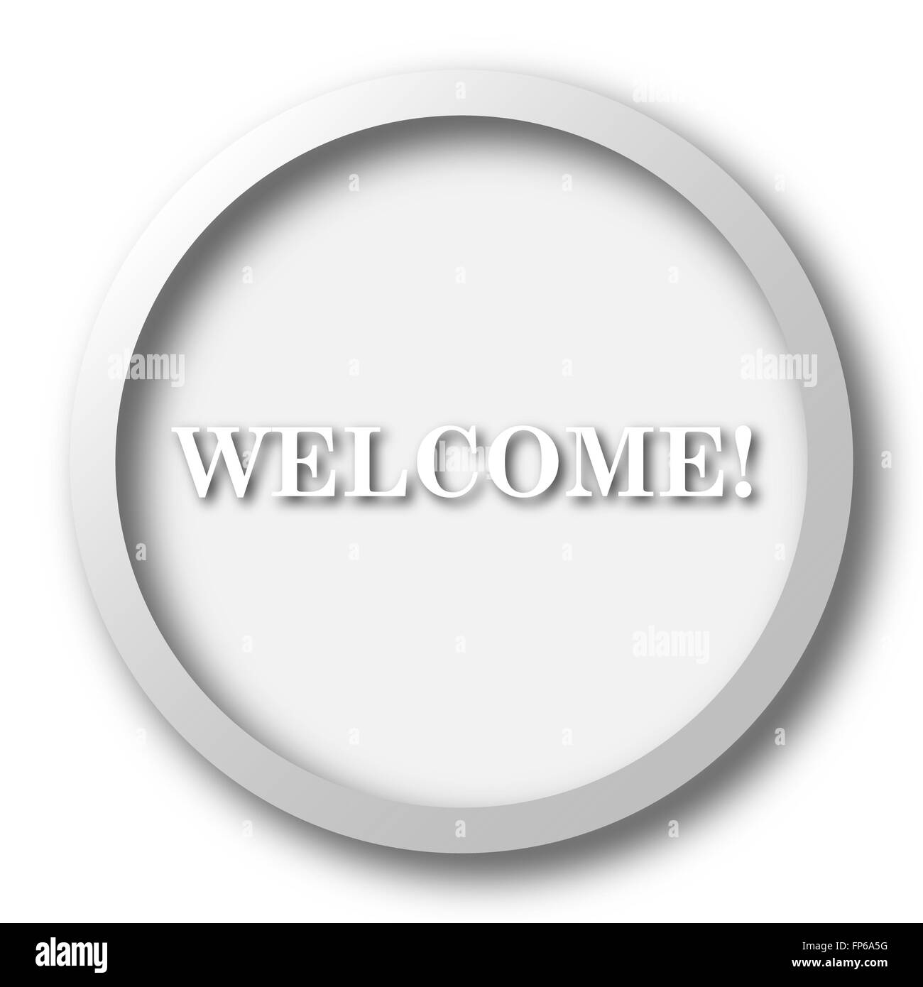 Welcome icon. Internet button on white background Stock Photo - Alamy