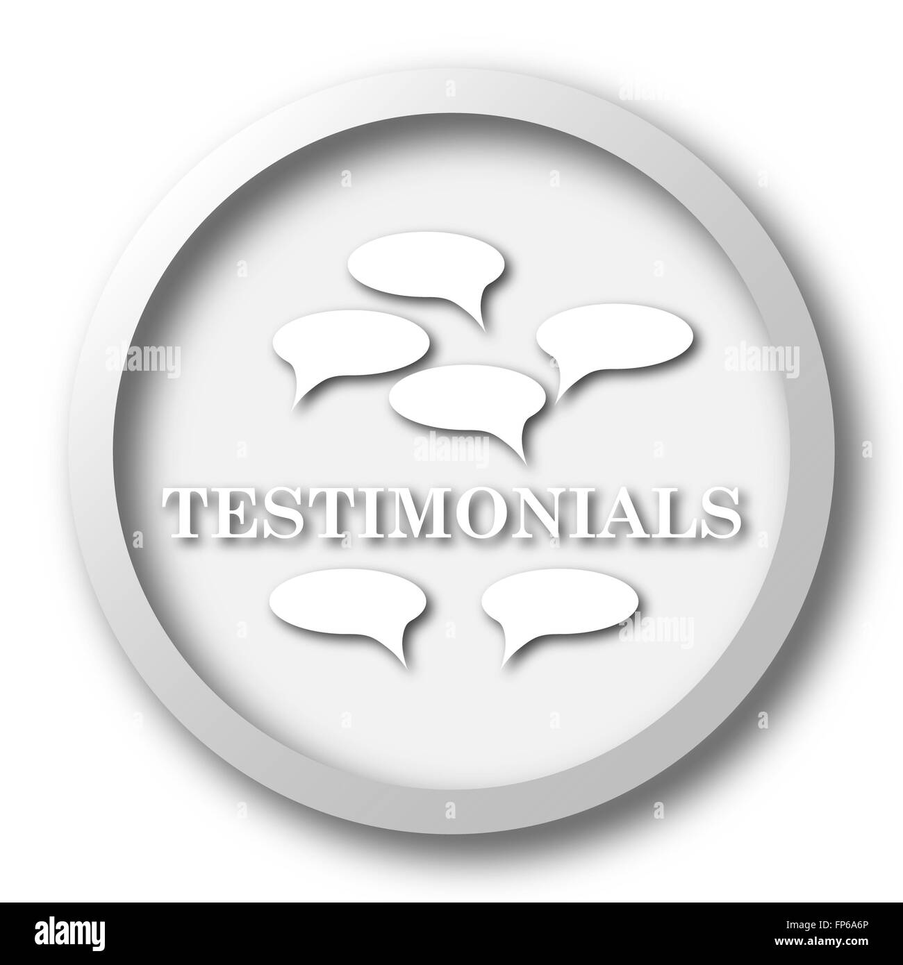 Testimonials icon. Internet button on white background Stock Photo - Alamy