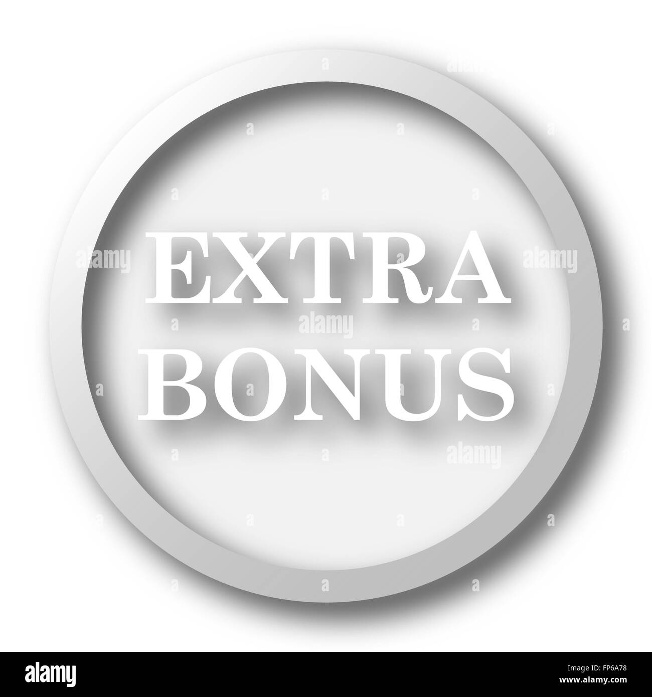 Extra bonus icon. Internet button on white background Stock Photo - Alamy