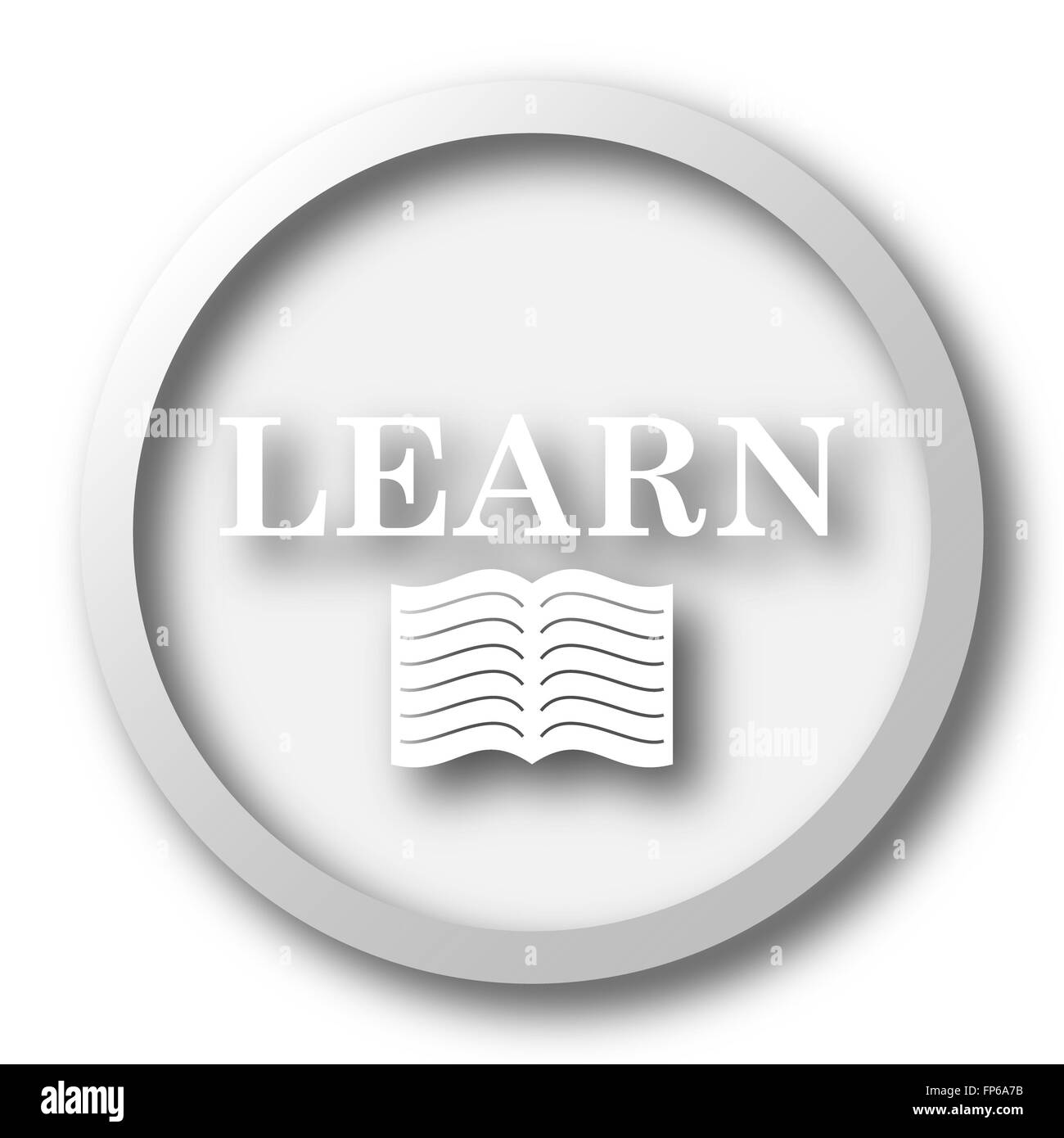 Learn icon. Internet button on white background Stock Photo - Alamy