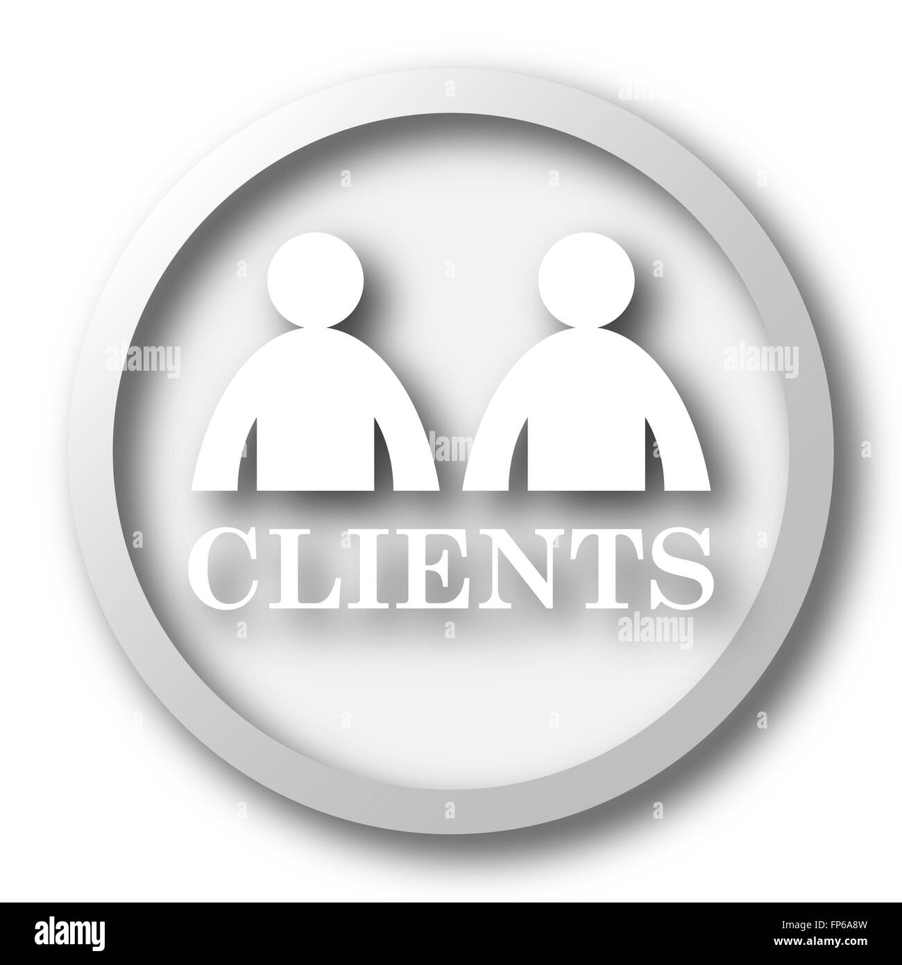 Clients icon. Internet button on white background Stock Photo - Alamy